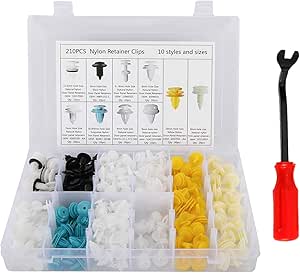 Amazon.com: 8MILLEAKE 10 Types Car Body Trim Panel Clips 210 pcs ...
