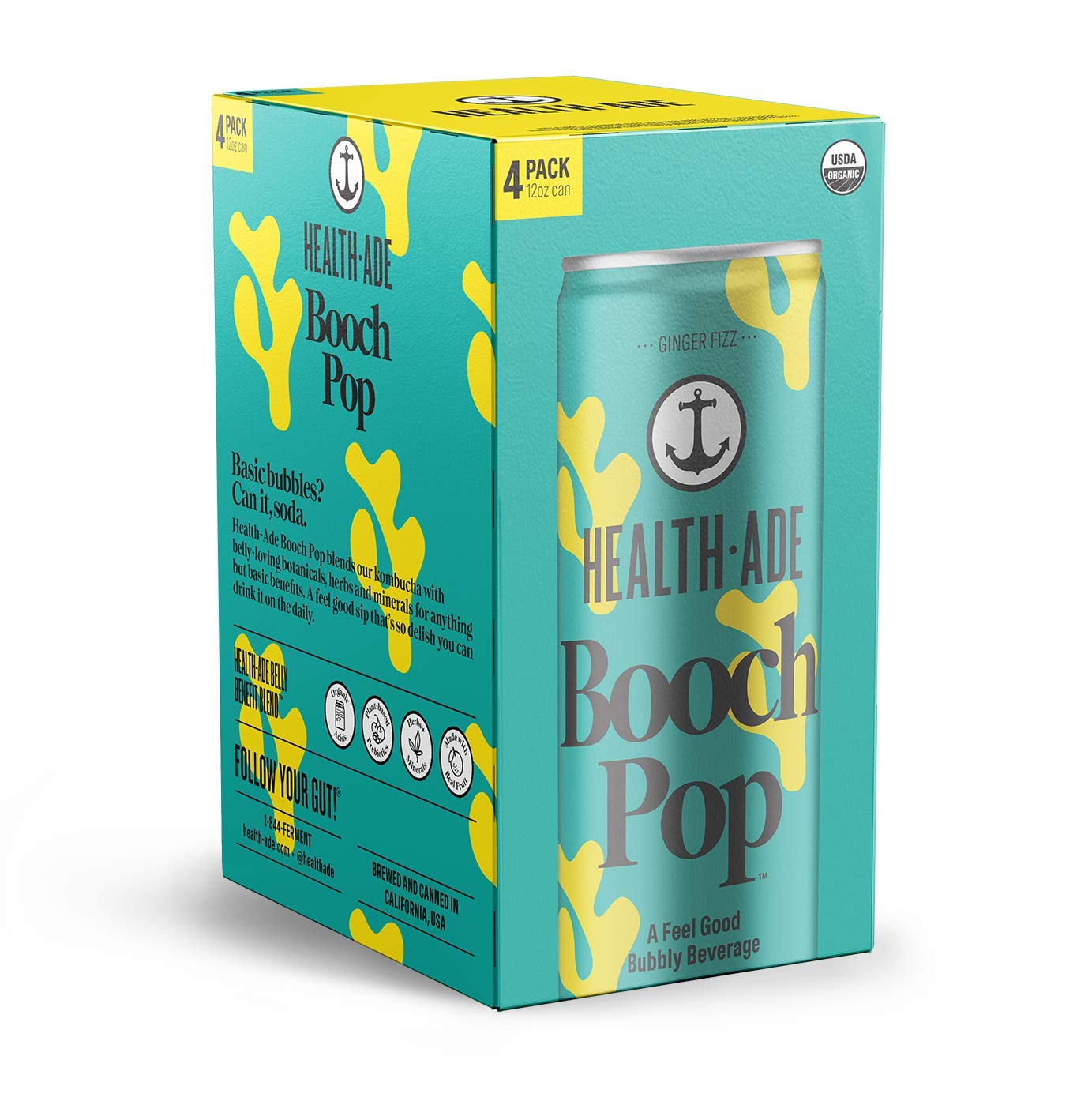 Amazon.com : Health-Ade Booch Pop, Ginger Fizz, Healthy Soda for Gut ...