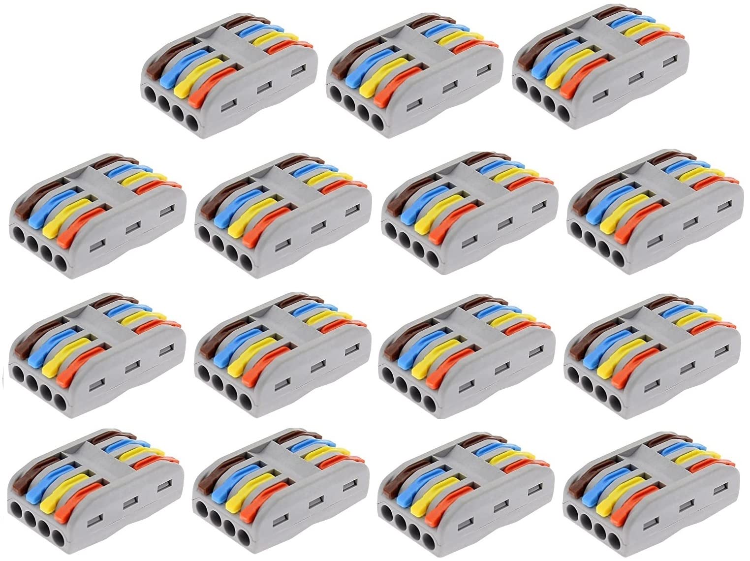 Besillia 15PCS Lever Wire Nut 2-4 Conductor Assortment Pack Conductor ...