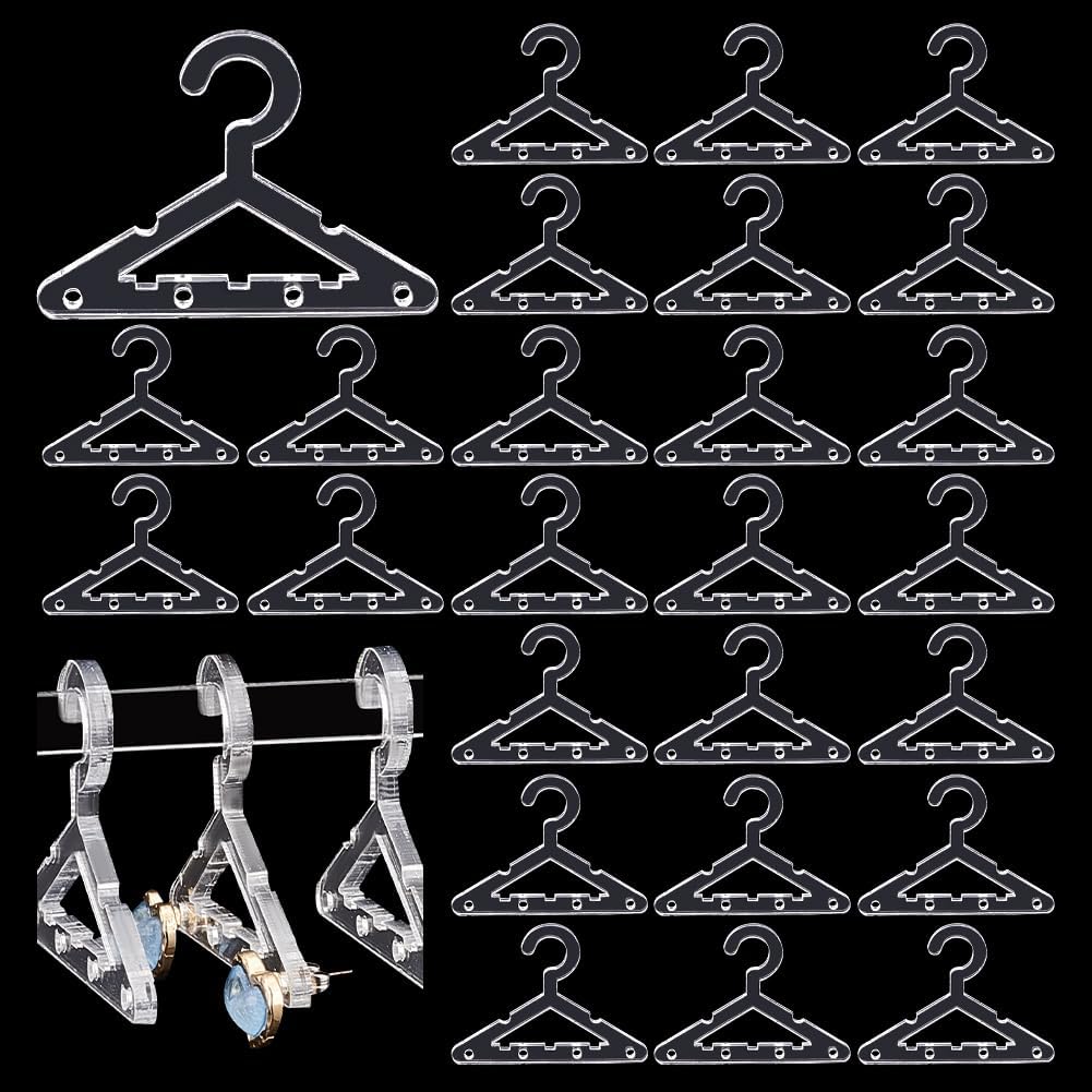 Amazon.com: PH PandaHall 30pcs Clothes Hanger Clear Earring Holder Mini ...