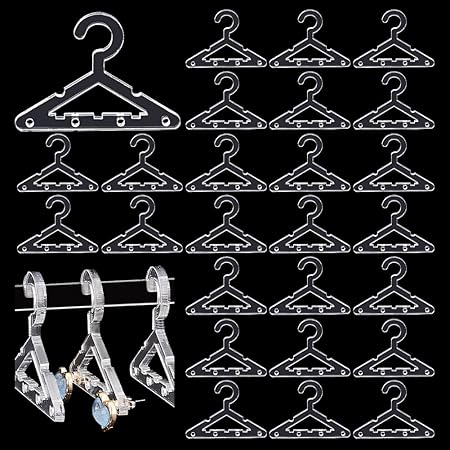 Amazon.com: PH PandaHall 30pcs Clothes Hanger Clear Earring Holder ...