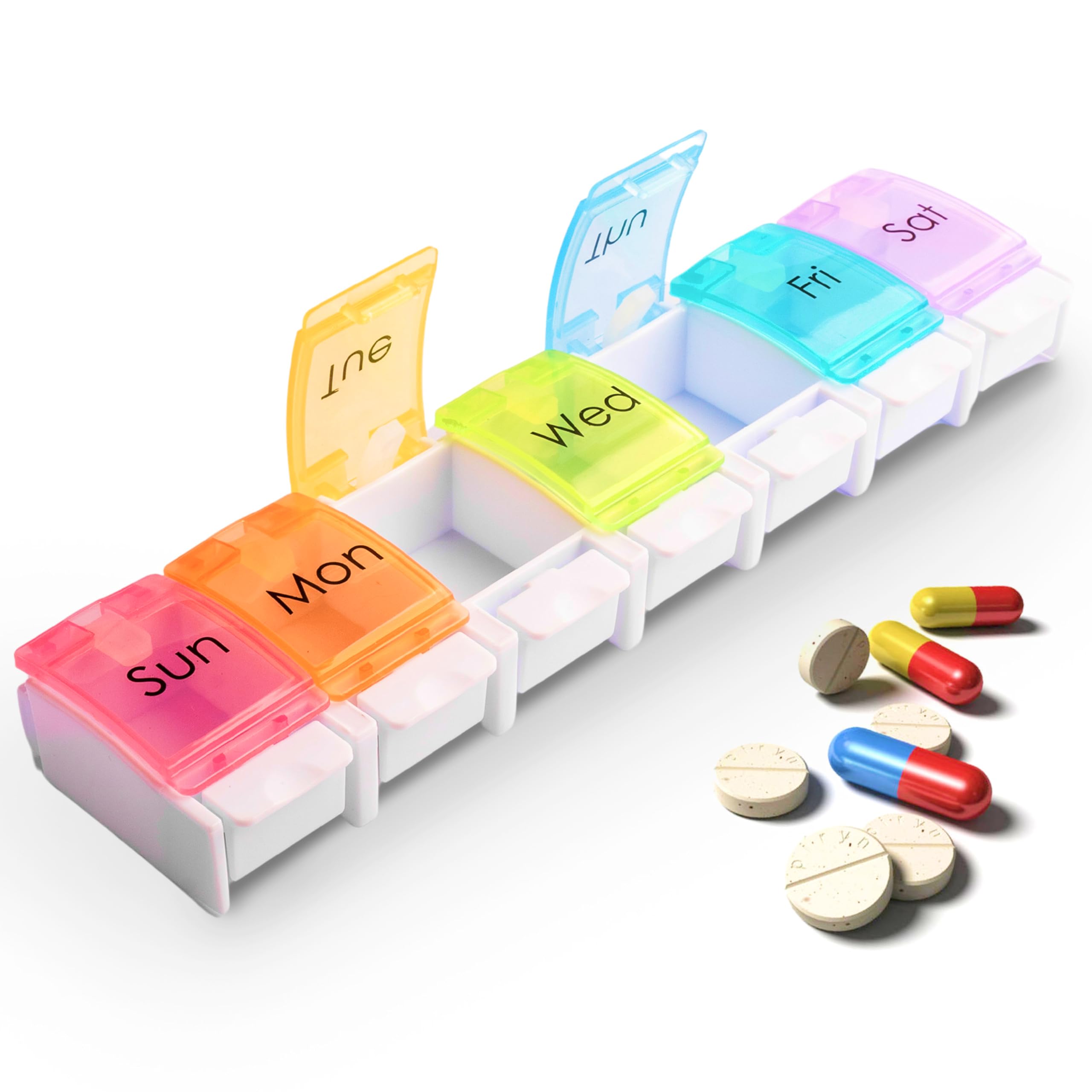 Pill Box Organiser - Pill Boxes 7 Day 1 Times a Day Weekly Medicine ...