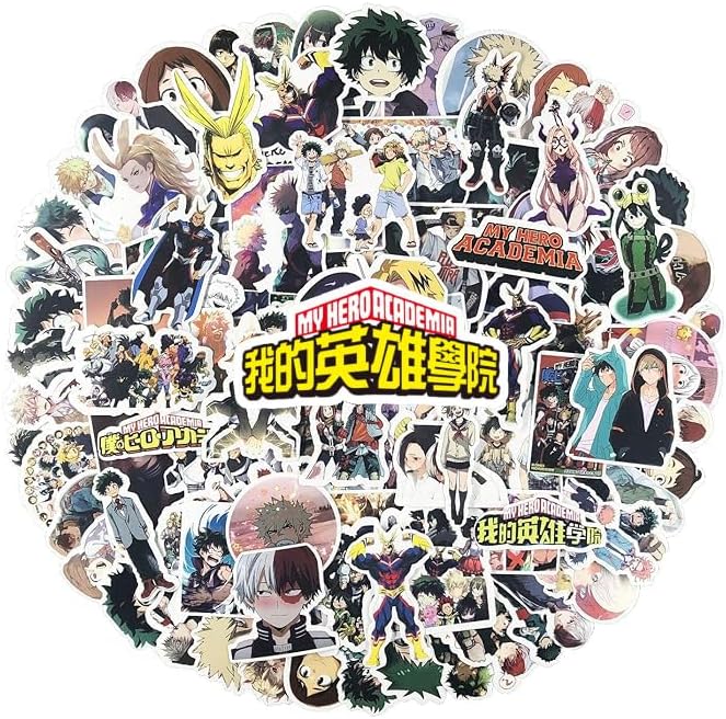Moment Prints My Hero Academia Anime Sticker Set - 64 Assorted Stickers ...