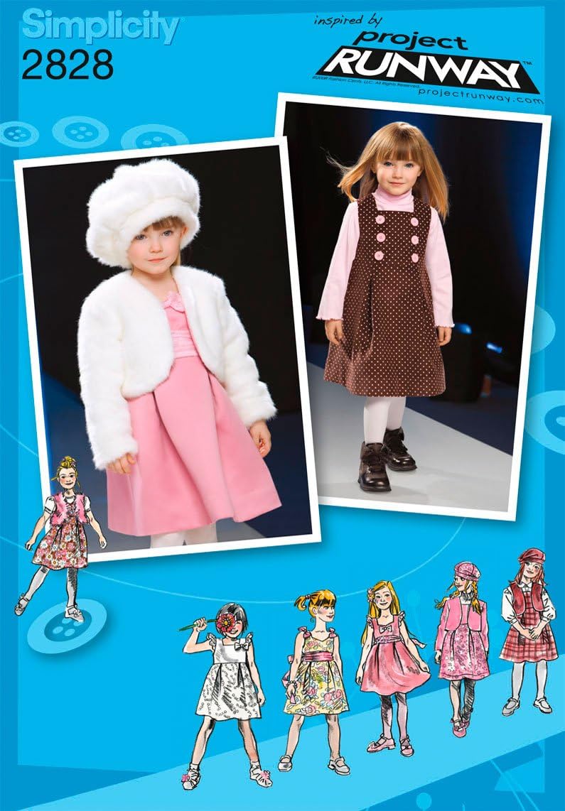 Amazon.com: Simplicity 9328 Sewing Pattern Girls Jumper and Blouse ...