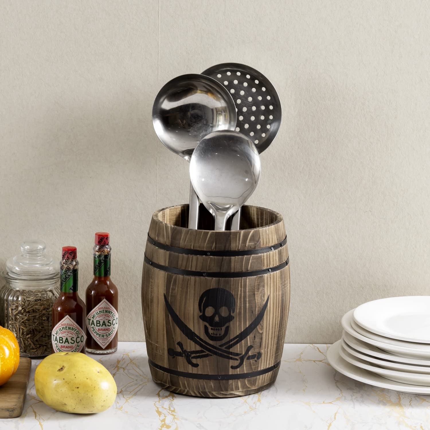 Snapklik.com : MyGift Rustic Burnt Wood Pirates Rum Cask Style Kitchen ...