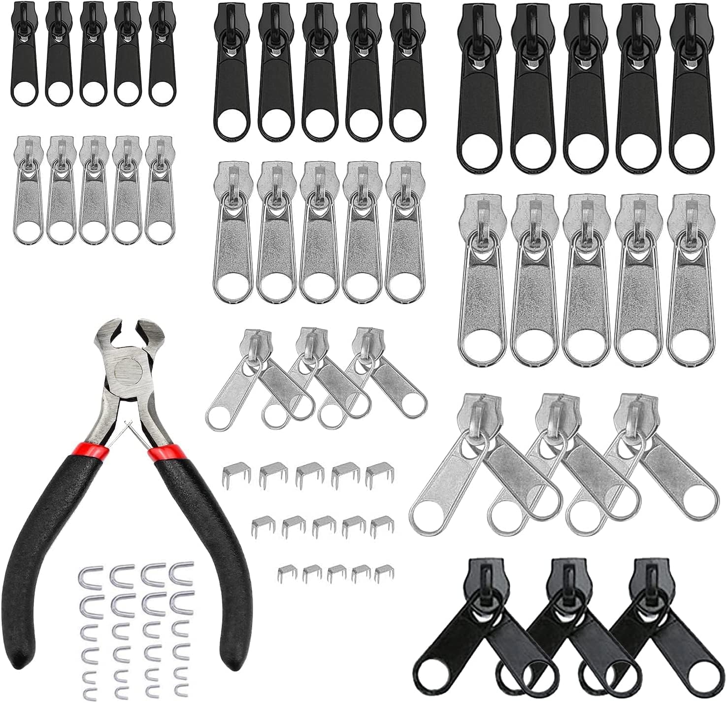 85 Pieces Zipper Replacement, Zipper Repair Kit with Zipper Install ...