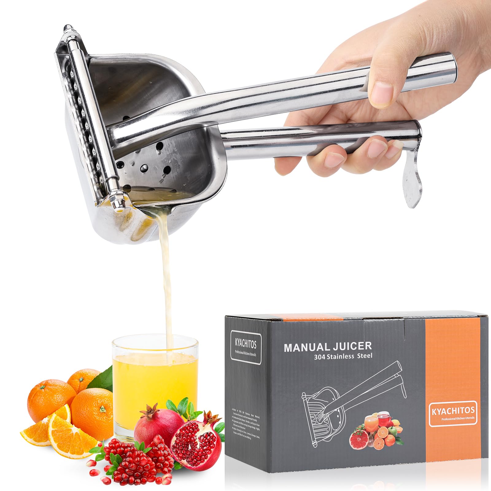 Amazon.com: KYACHITOS Large Lemon Squeezer, 304 Stainless Steel Citrus ...