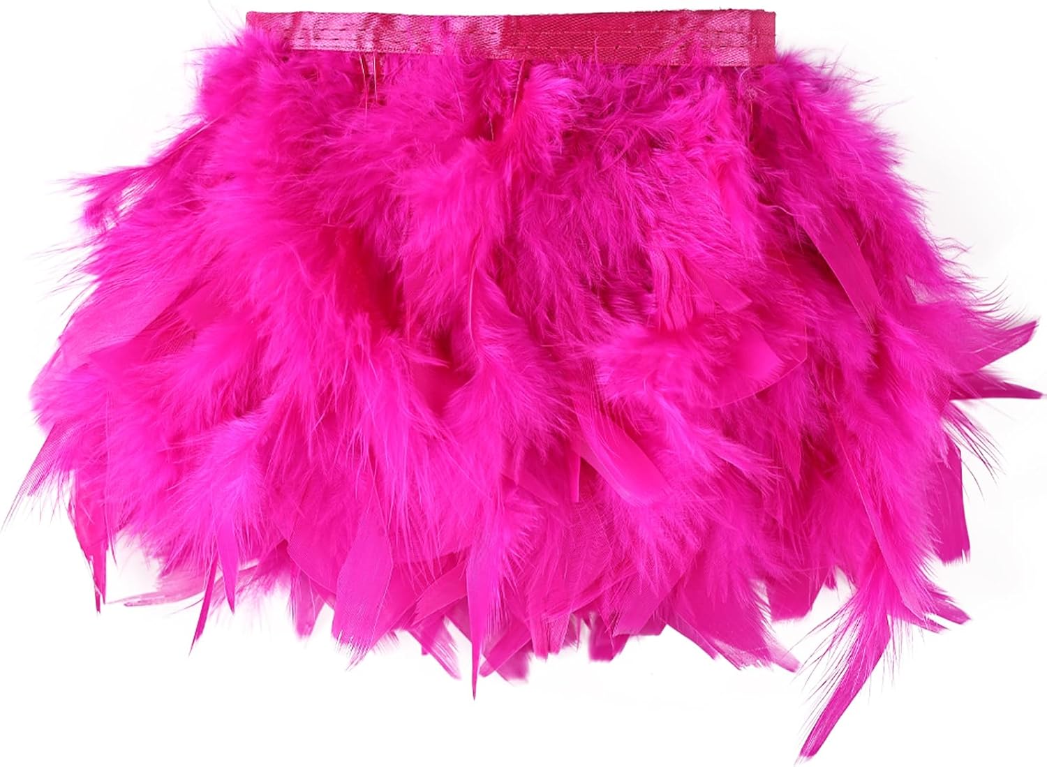 Amazon.com: Daieeparty Hot Pink Turkey Feathers Trim Fringe 2Yard 4 ...