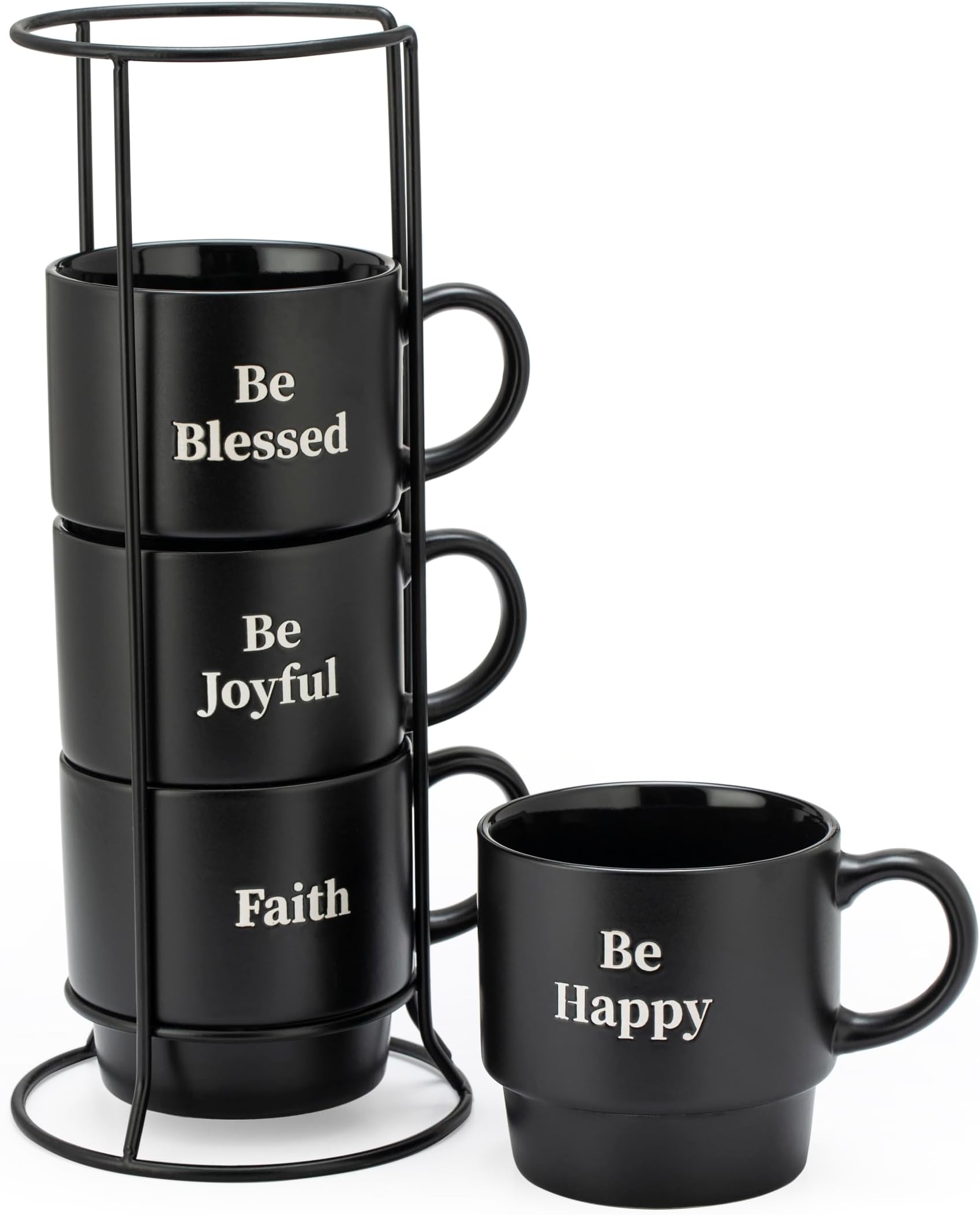 Amazon.com: Coffee Mug Set of 4 Nice Mugs Porcelain 10 oz Unique White ...