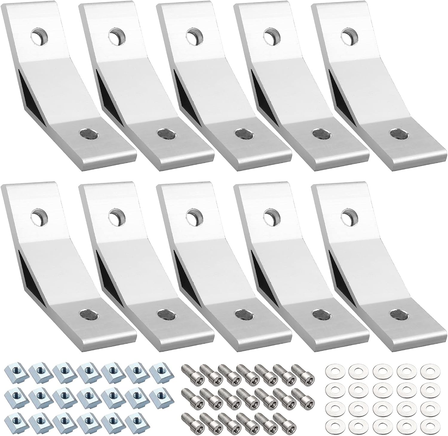 EYPINS 10 Pcs Angle Connectors, 135 Degree Corner Mounting Aluminium ...