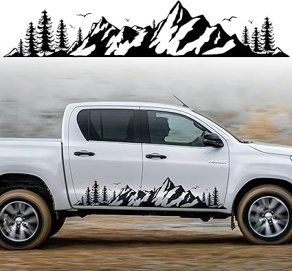 Mountain Car Decals, Cool Auto Stickers Waterproof Vinyl Hood Decal ...