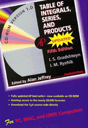 Amazon.com: Table of Integrals, Series, and Products, Fifth Edition ...