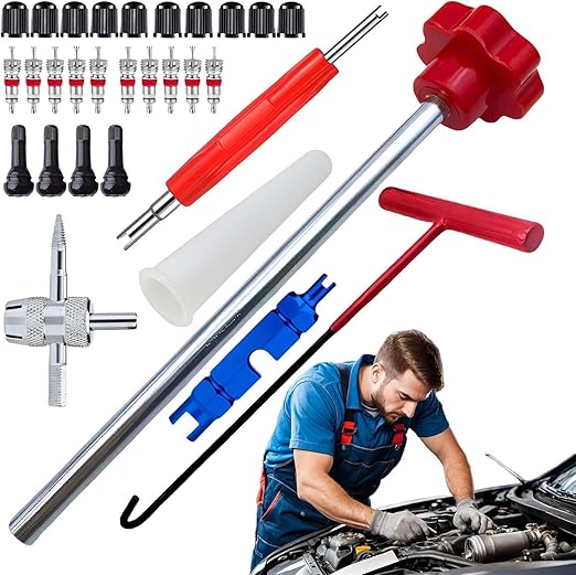 Amazon.com: Tyre Valve Repair Kit, Quick Change Tire Valve Tool Kit ...