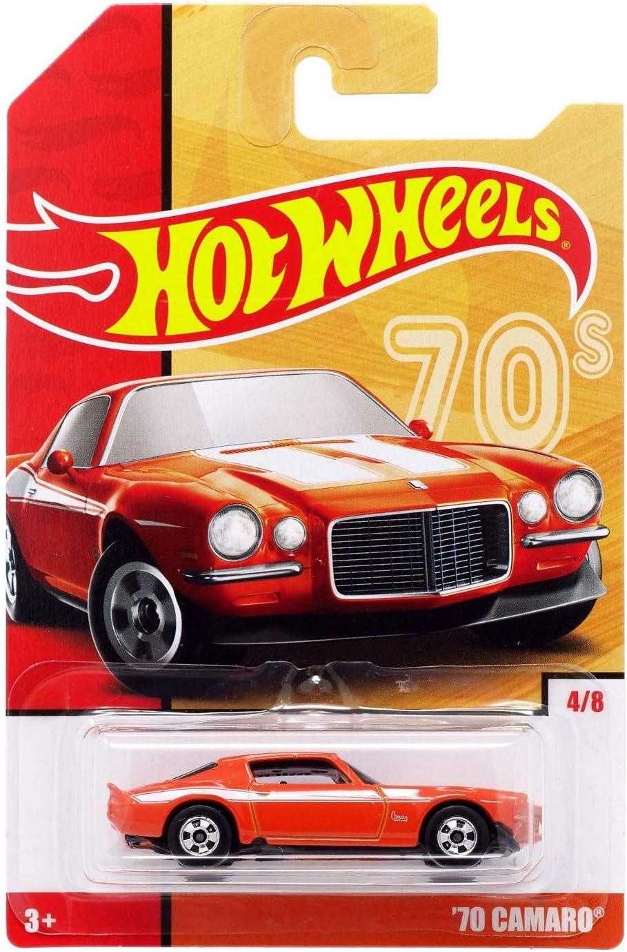 Amazon.com: Hot Wheels Throwback Series 70s #4/8 '70 Camaro, Orange ...