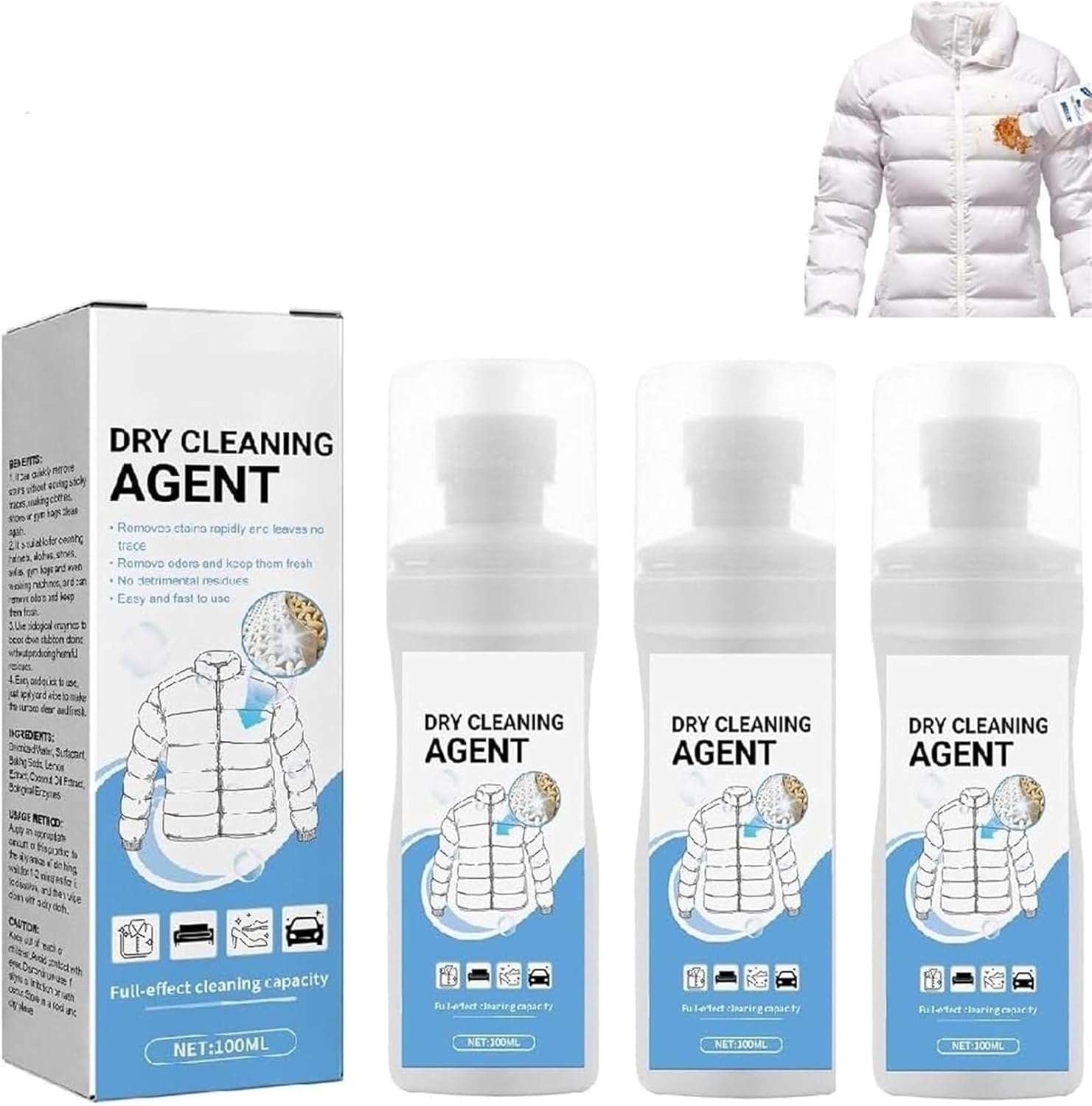 Amazon.com: IFFANY Dry Cleaning Agent for Winter Coats,Down Jacket Foam ...