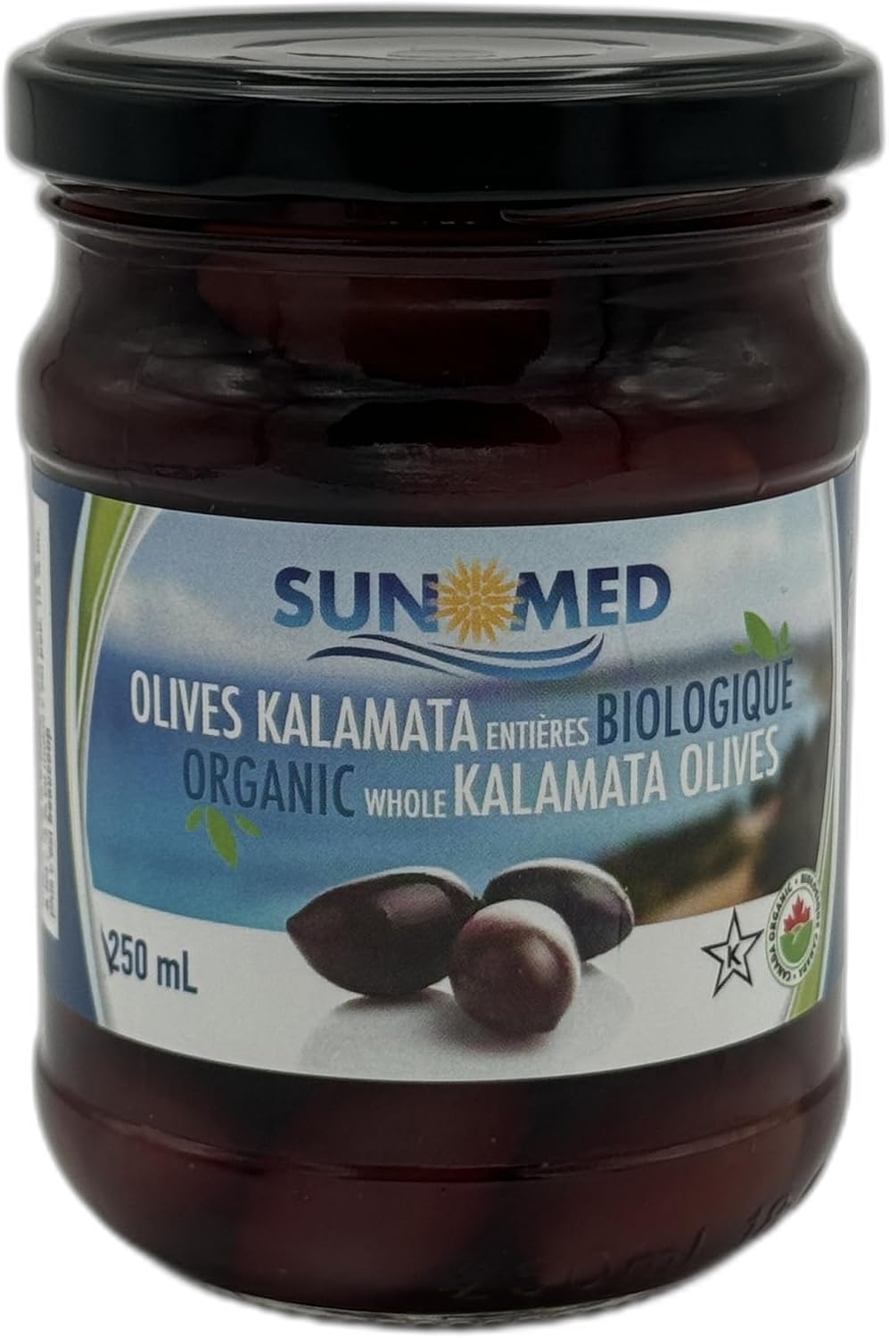 Organic Greek Kalamata Whole Olives - 100% Organic, KOSHER, 0g Trans ...