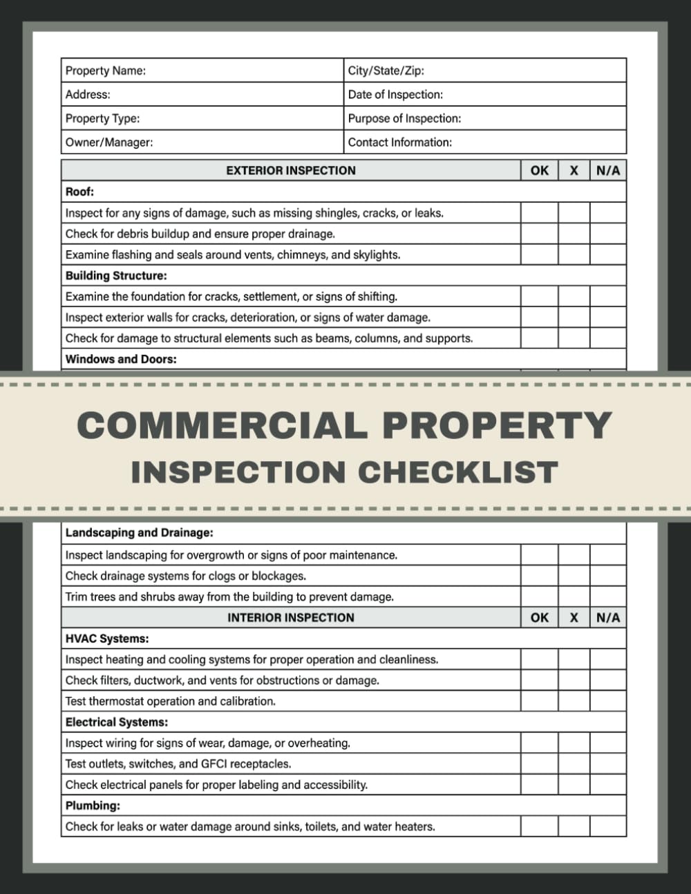 Commercial Property Inspection Checklist: Commercial Real Estate ...
