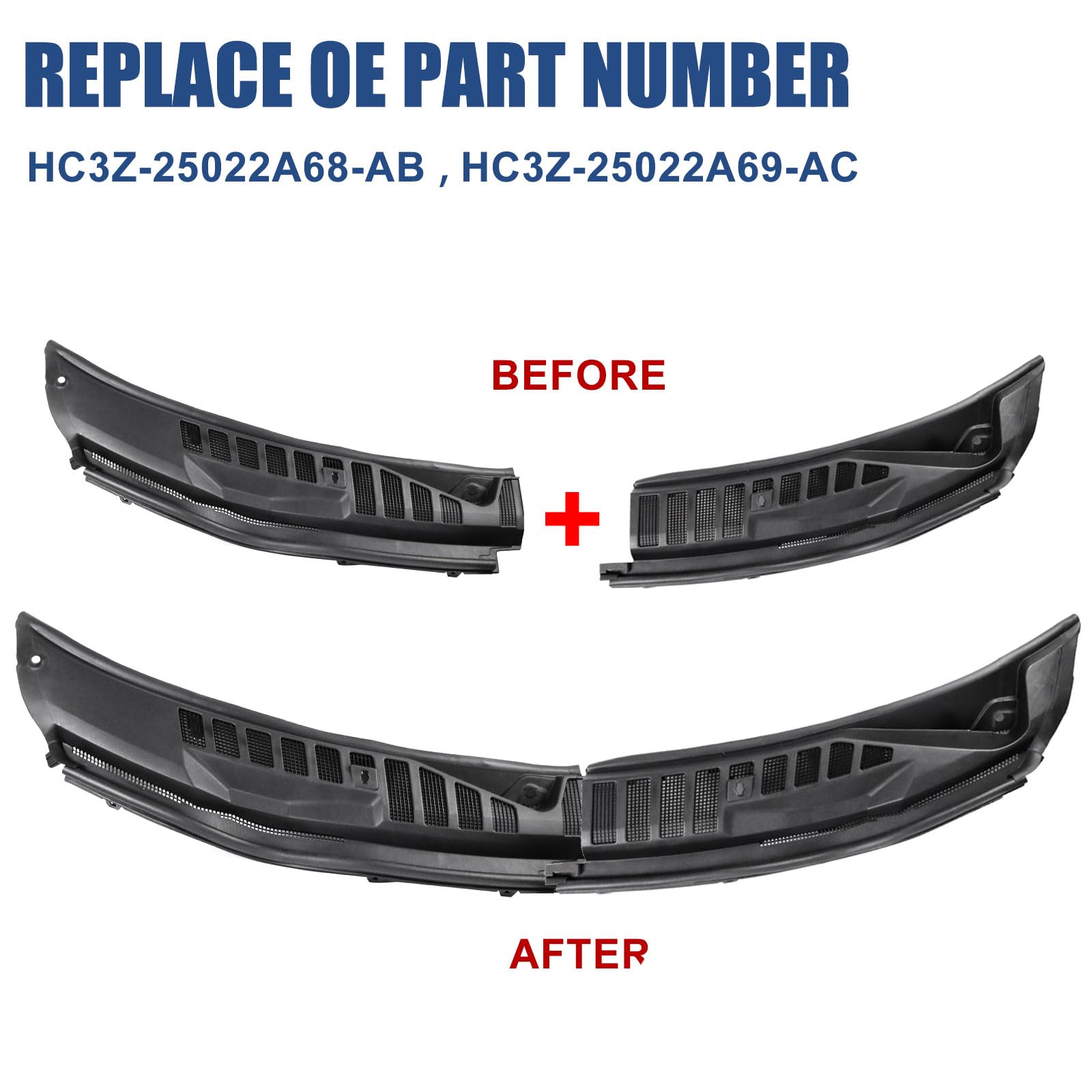 Windshield Cowl Panel Windshield Wiper Cowl Panel Set (Left & Right ...