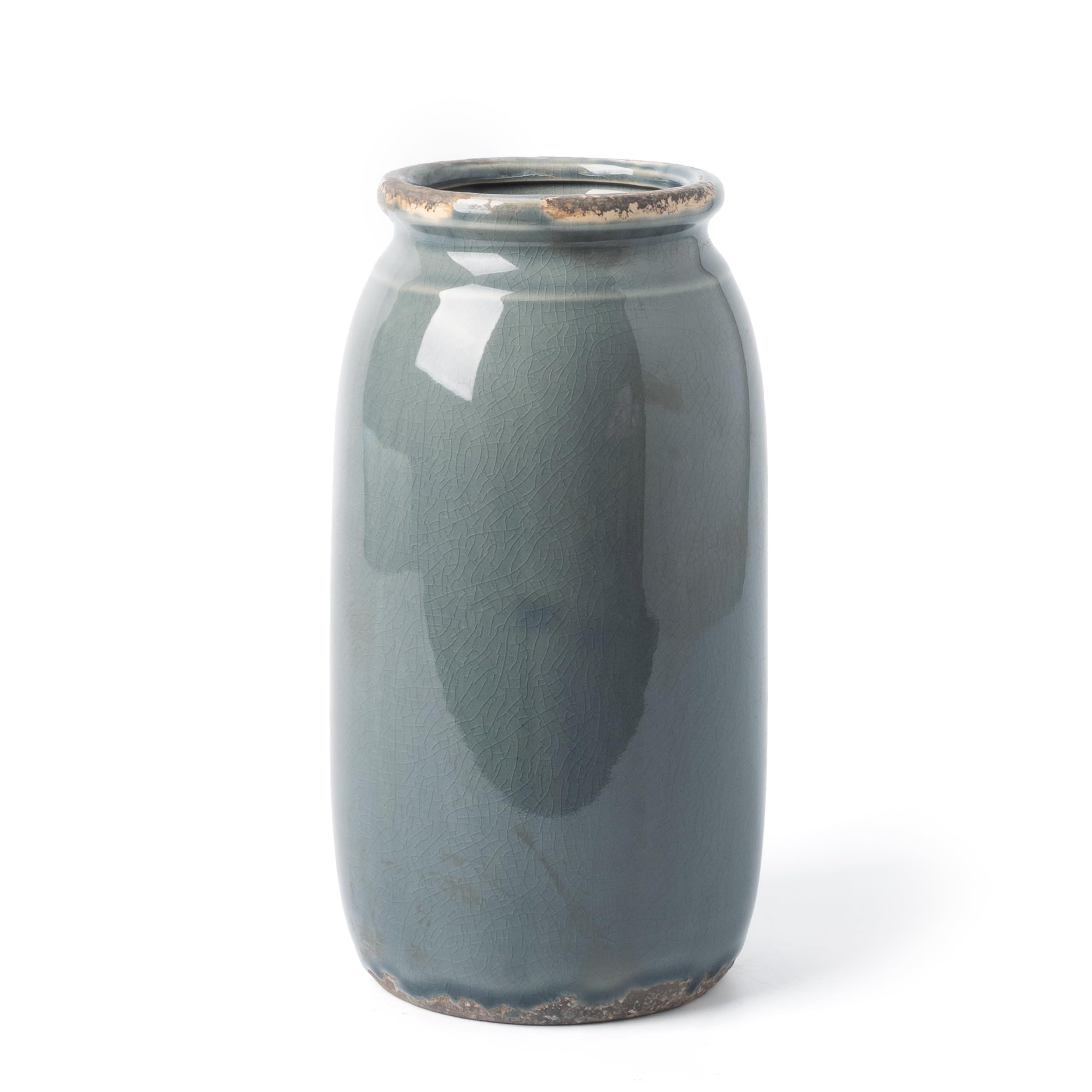 Amazon.com: VICTOR & TERESA Rustic Blue and Grey Vase for Home Decor ...