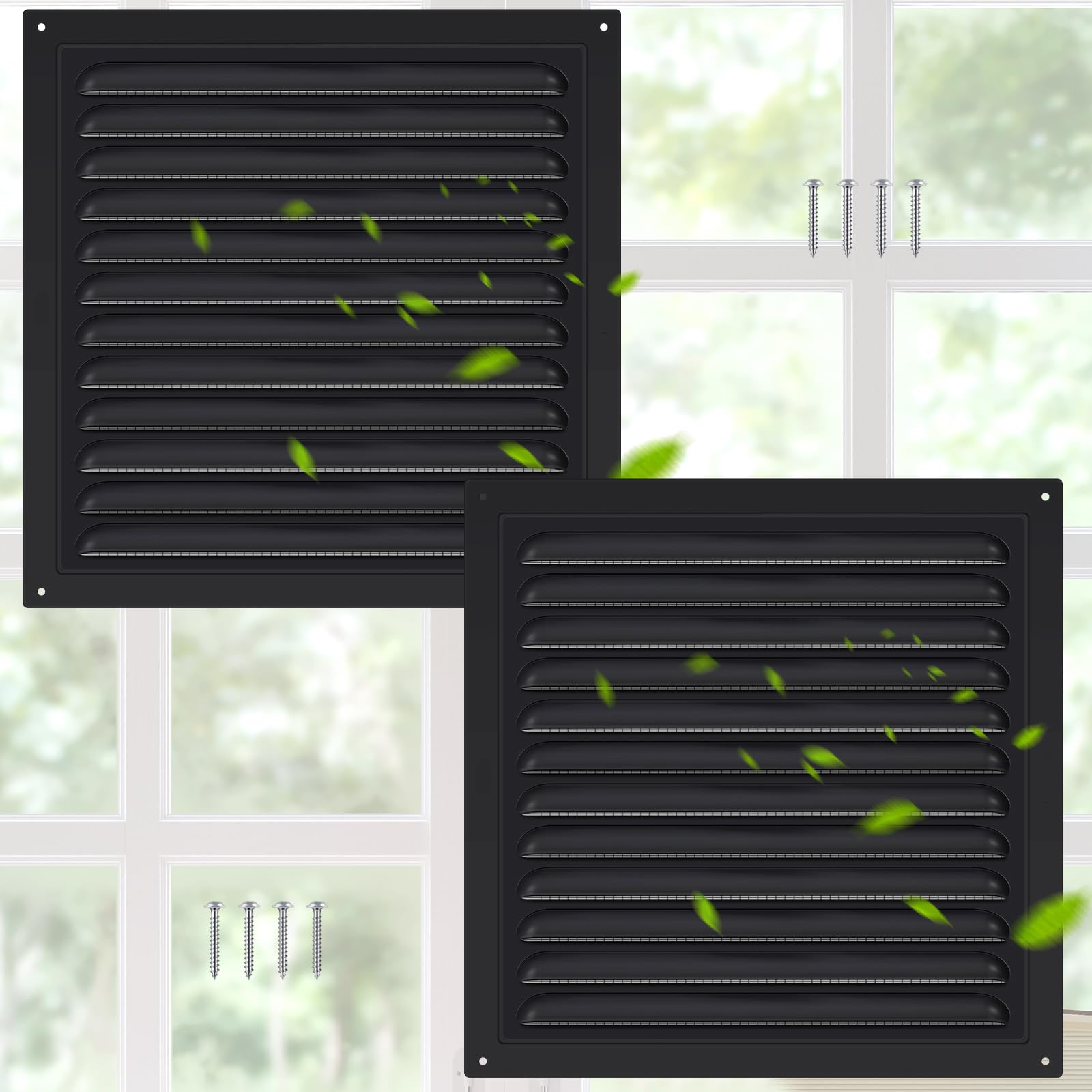 Snapklik.com : Yaocom 2 Pcs Aluminum Attic Vents 6" X 6" Metal Gable ...