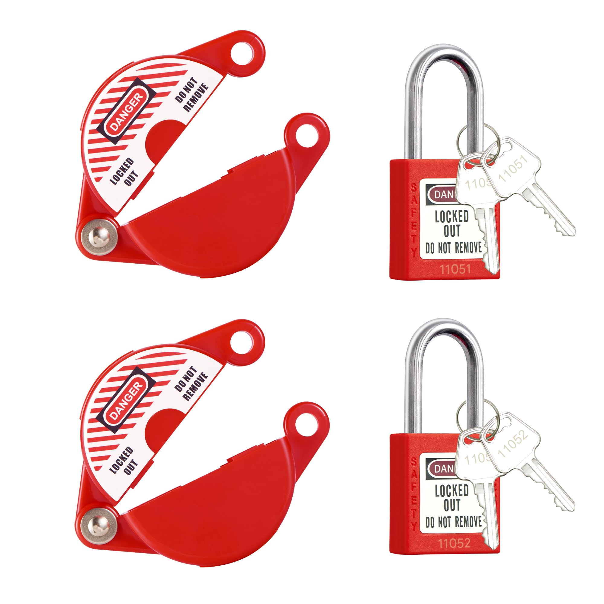 Amazon.com: 2 Sets Gate Valve Lockout and Safety Padlocks, Valve ...