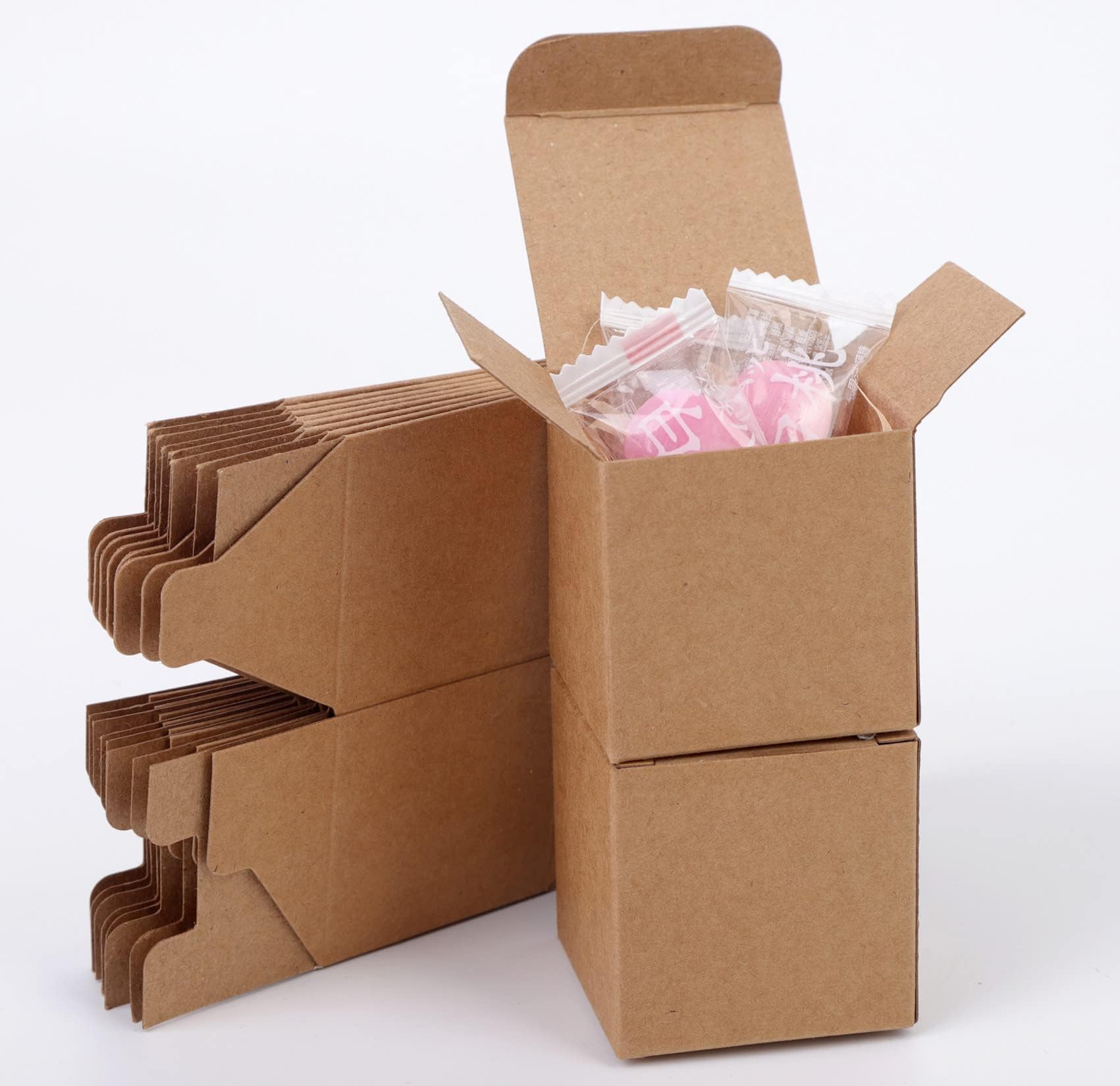 Cardboard Gift Boxes - Small Easy-to-Assemble Kraft Paper Present Boxes ...