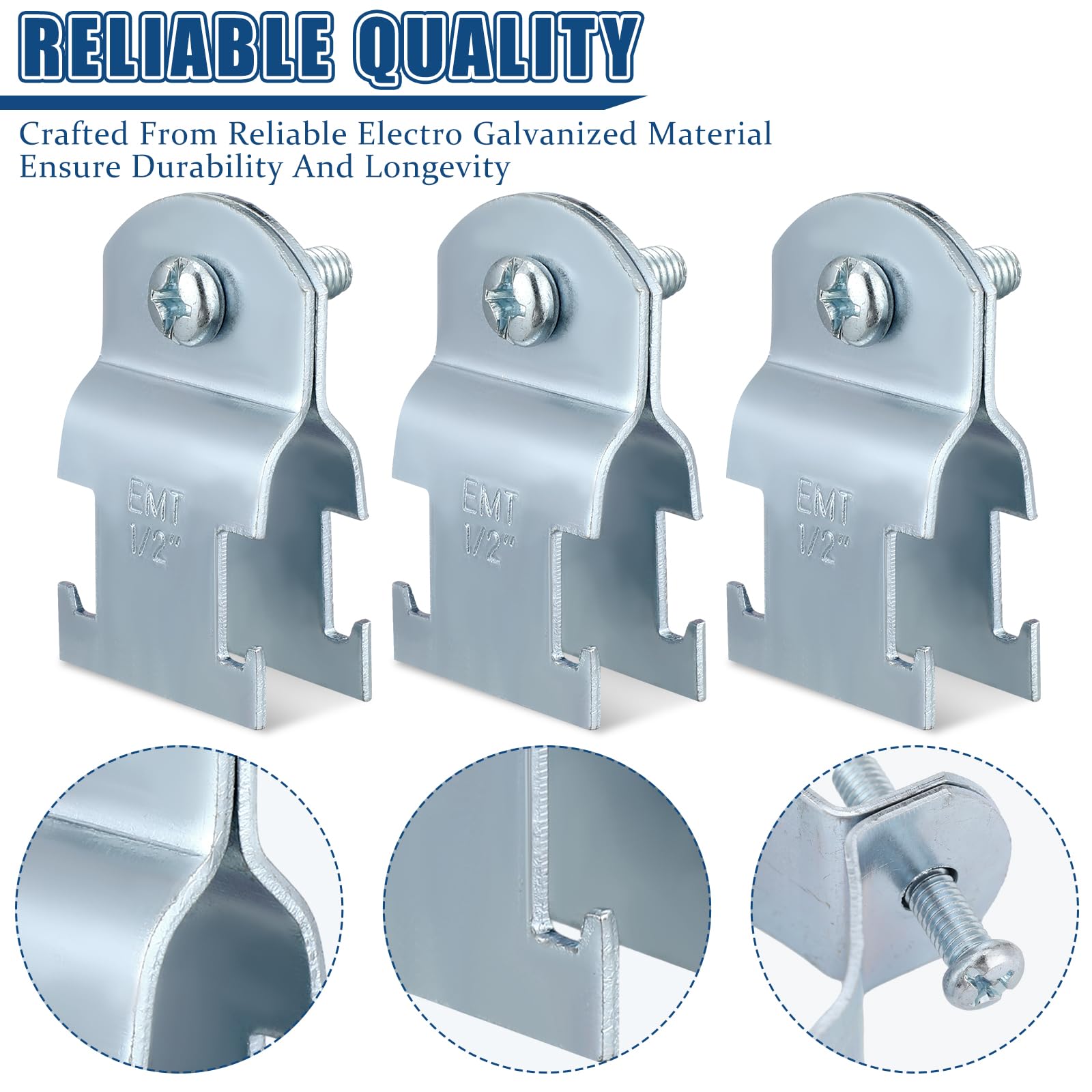 Snapklik.com : Landhoow 50 Pcs EMT Pipe Universal Strut Clamps Strut ...