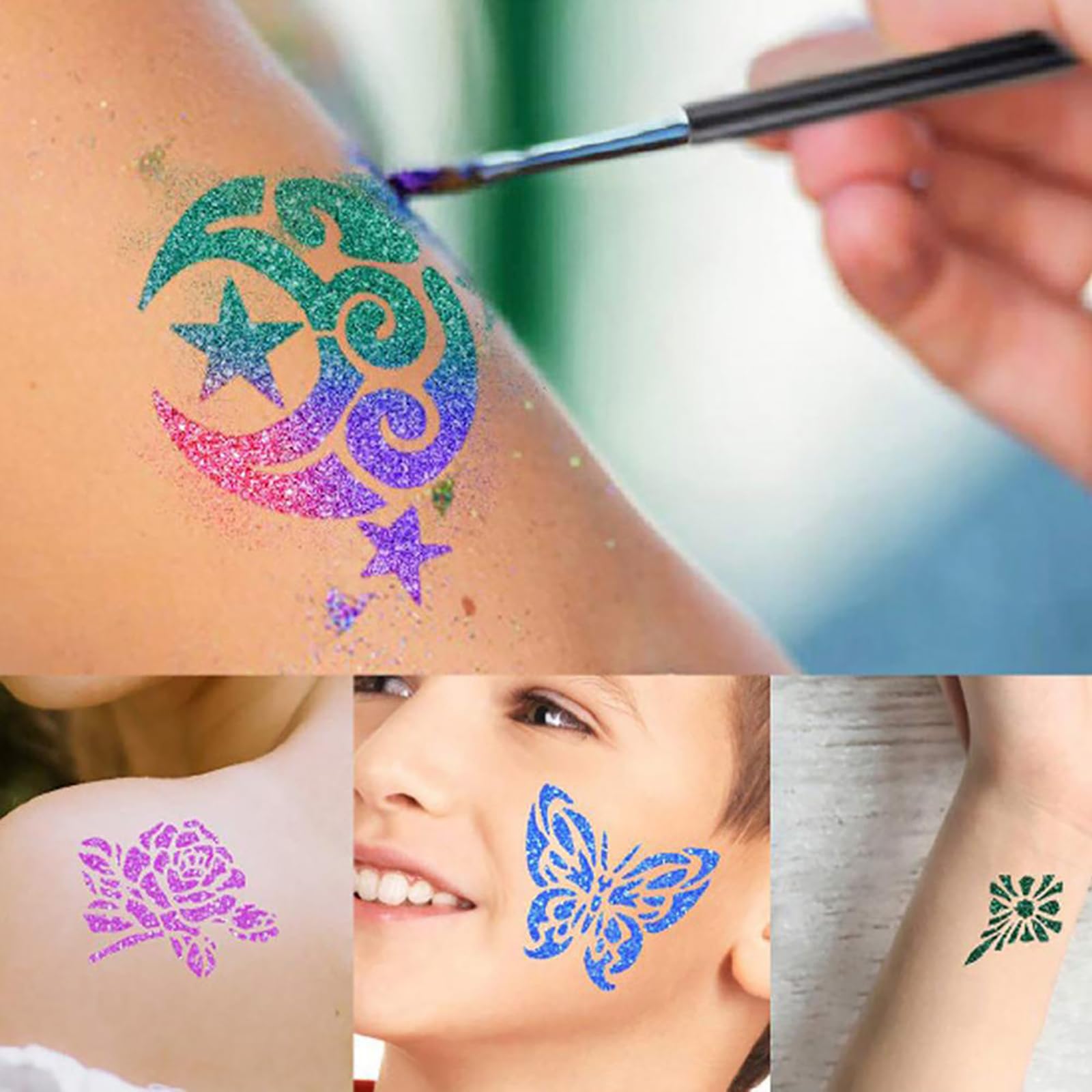 Glitter Fake Tattoos Djeco | Fair Flowers Of The Fields Glitter