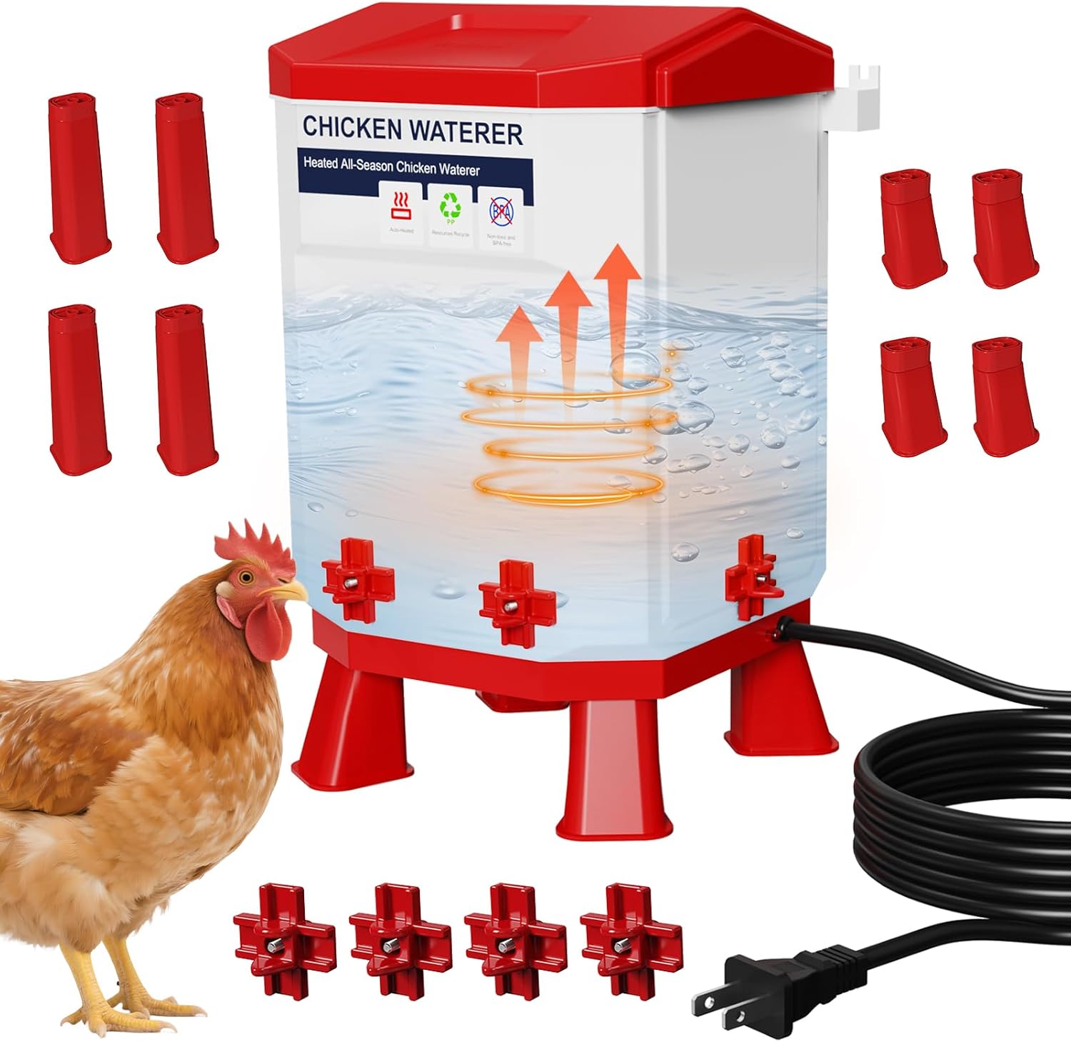 Amazon.com: Nexum Heated Chicken Waterer - 2 Gallon Winter-Proof ...