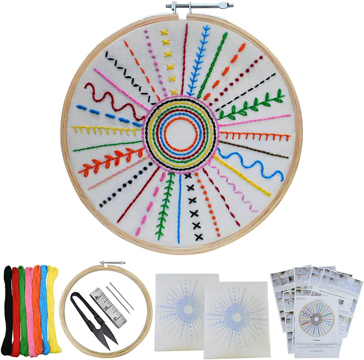 Embroiderymaterial Art Embroidery Starter Kit 15 Stitches Explained ...