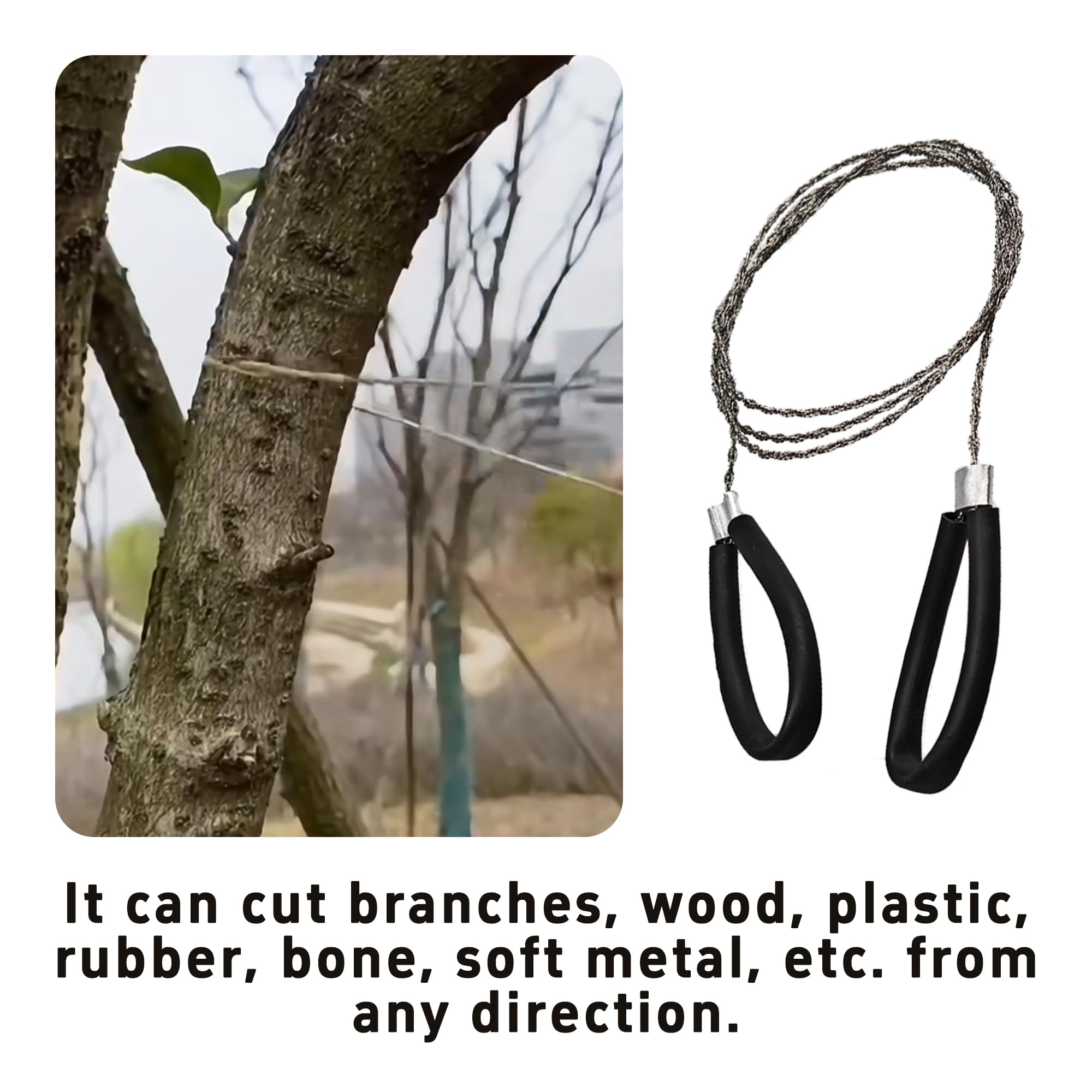 Snapklik.com : PDETVEO 2 Pack 20.8 Inch Heavy Duty Survival Wire Saw ...