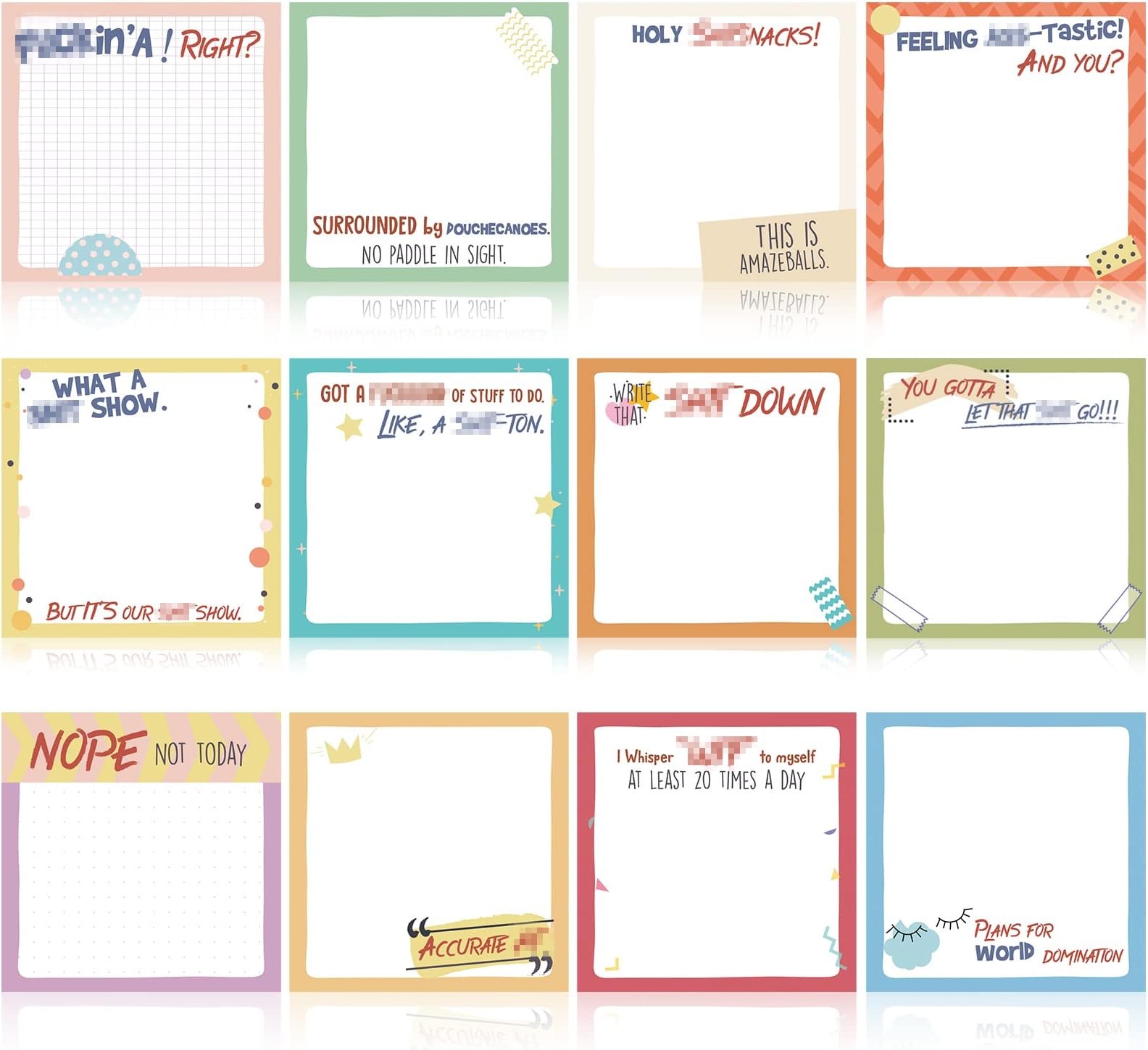 Amazon.com : Kisston 12 Pcs Funny Sticky Notes with Fun Messages 3 x 3 ...