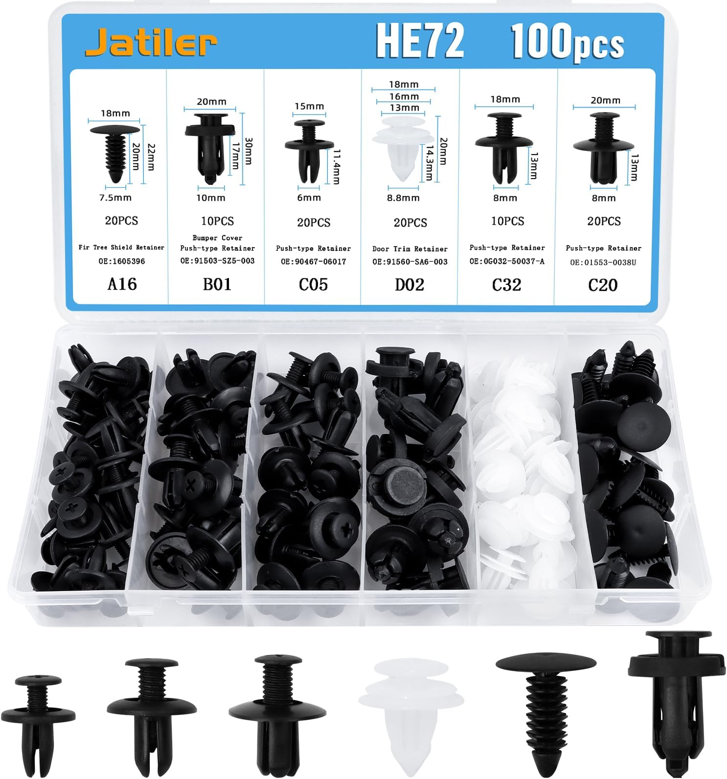 10 PCS Car Body Retainer Clips Set Tailgate Handle Rod Clip for MG ZS ...