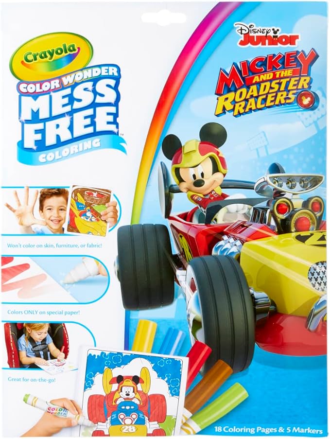 Amazon.com: Crayola Mess Free Mickey Mouse Roadster Racers Color Wonder ...