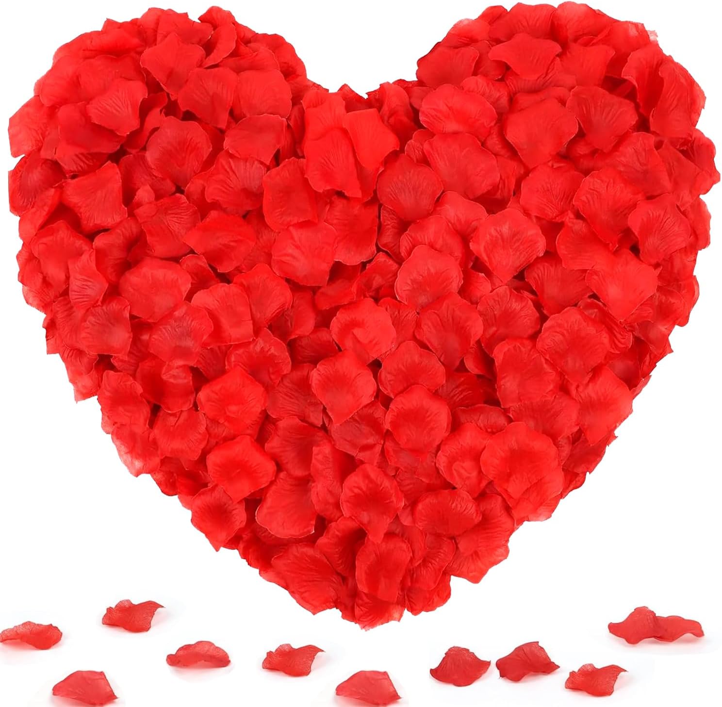 DIODUODA Red Rose Petals 2000Pcs Artificial Flower Petals Valentines ...