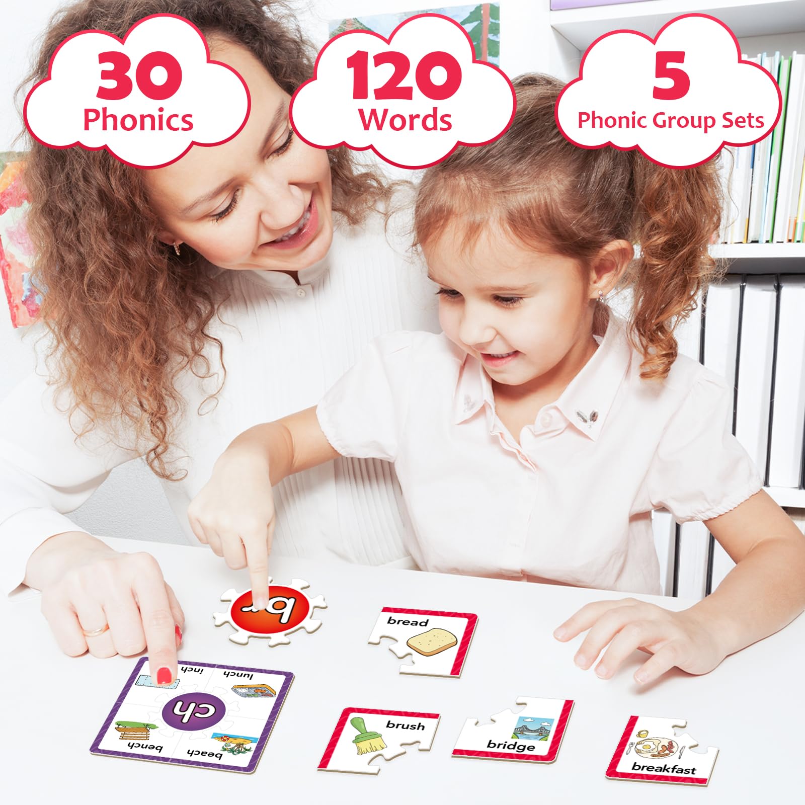 Snapklik.com : Phonics Puzzle, Rhyming Games Phonics Games Flash Cards For Kids Toddler, Learn ...