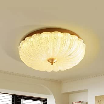 PXFLCRY 11.8" Glass Flush Mount Ceiling Light Fixture Glass Ceiling ...
