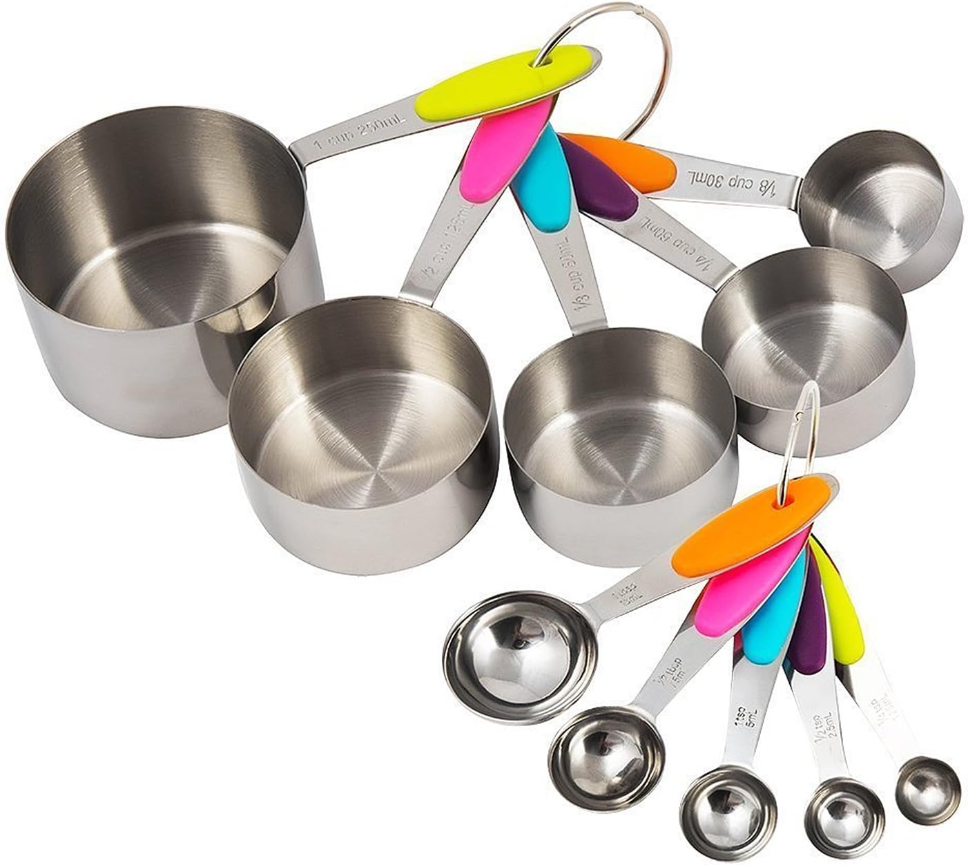 Amazon.com: Measuring Cups and Measuring Spoons set,10 Piece Stainless ...