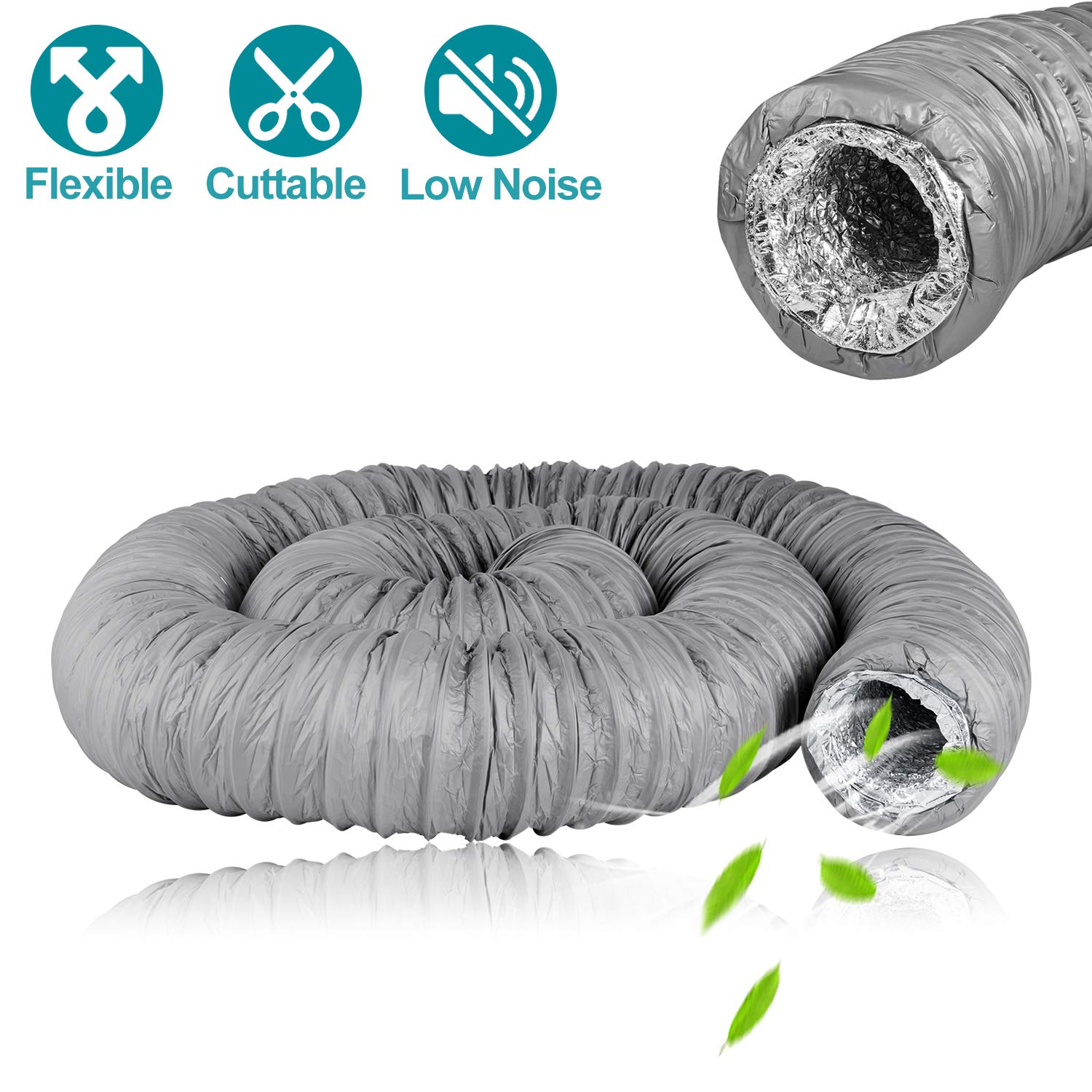 Noise Reducer Hose - HG POWER 4 Inch PVC Silencer Hose Duct Flexible ...