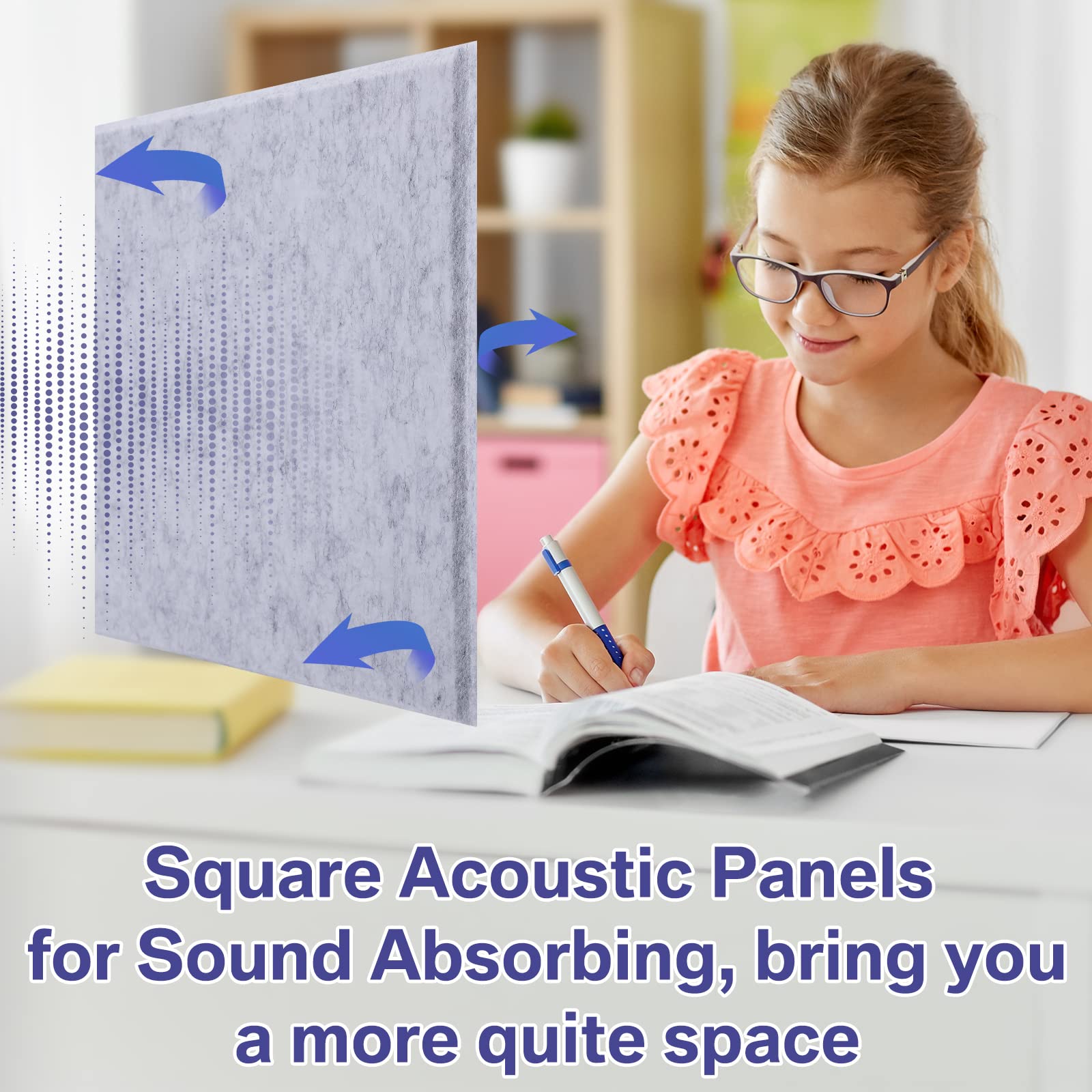 60 PCS Acoustic Panels 12 x 12 x 0.4 Inch Square Sound Absorbing Board ...