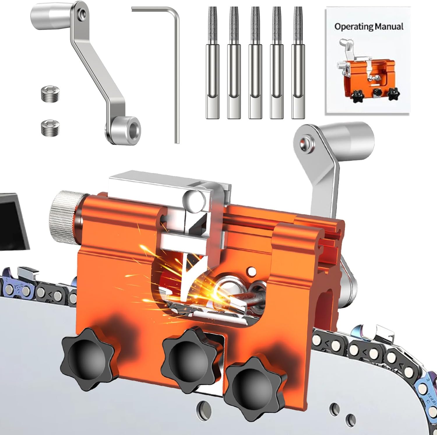 Amazon.com: Mengine Chainsaw Sharpener Kit, Chain Saw Sharpener Tool ...