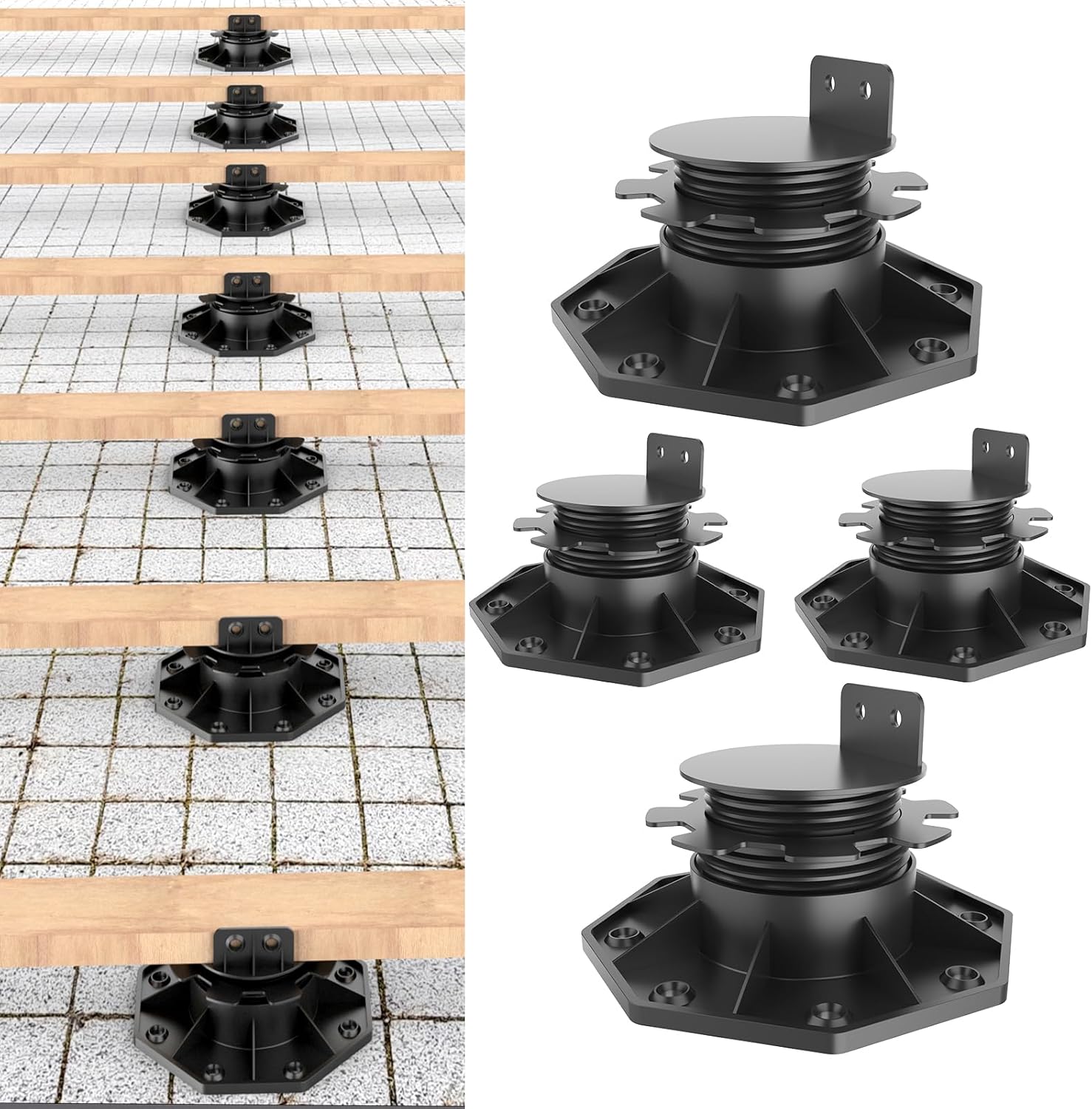 Amazon.com: Hisatisfy Adjustable Deck Support Pedestals, Deck ...