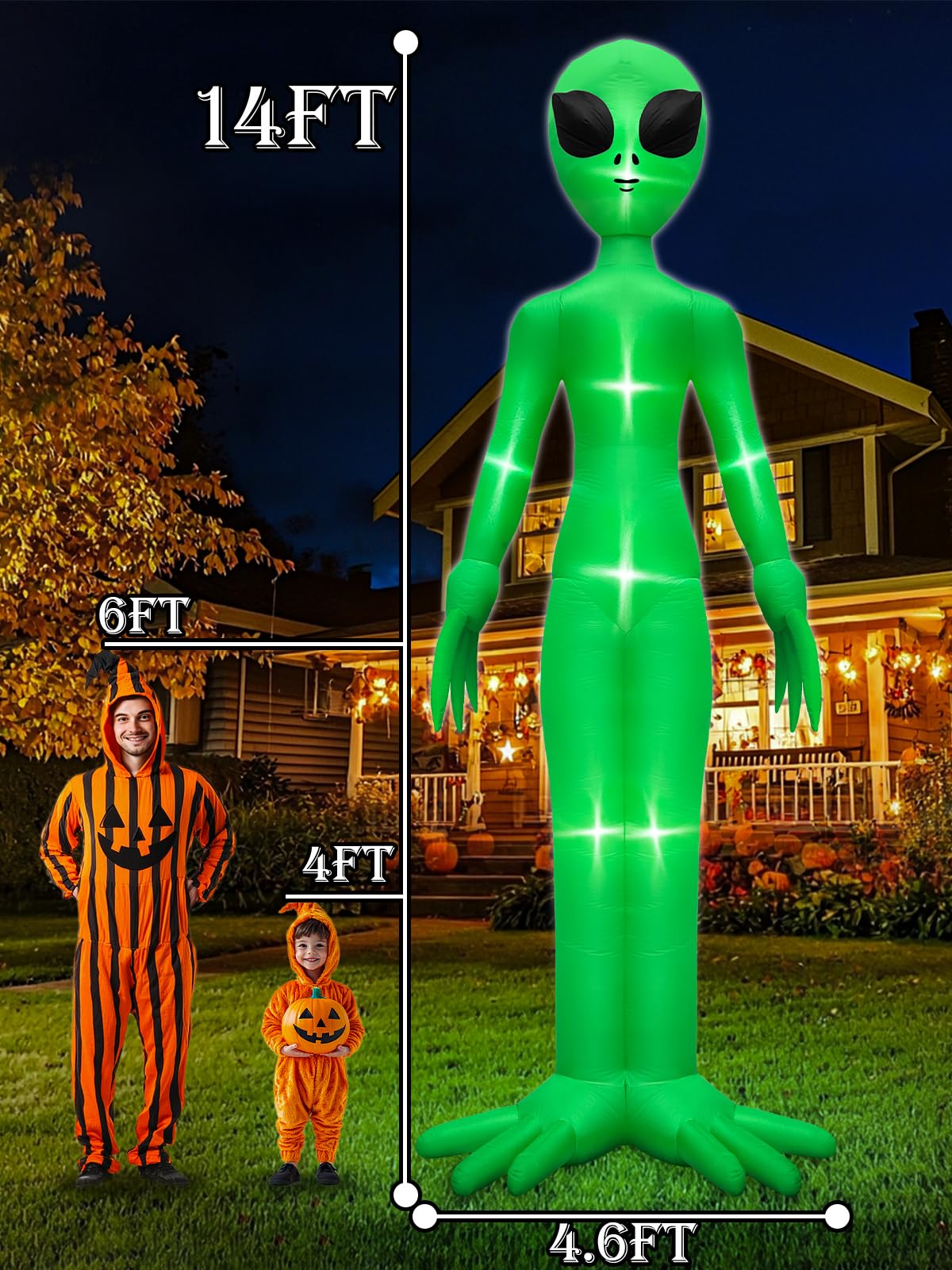 Snapklik.com : TURNMEON 14 Ft Giant Halloween Inflatable Alien Decoration