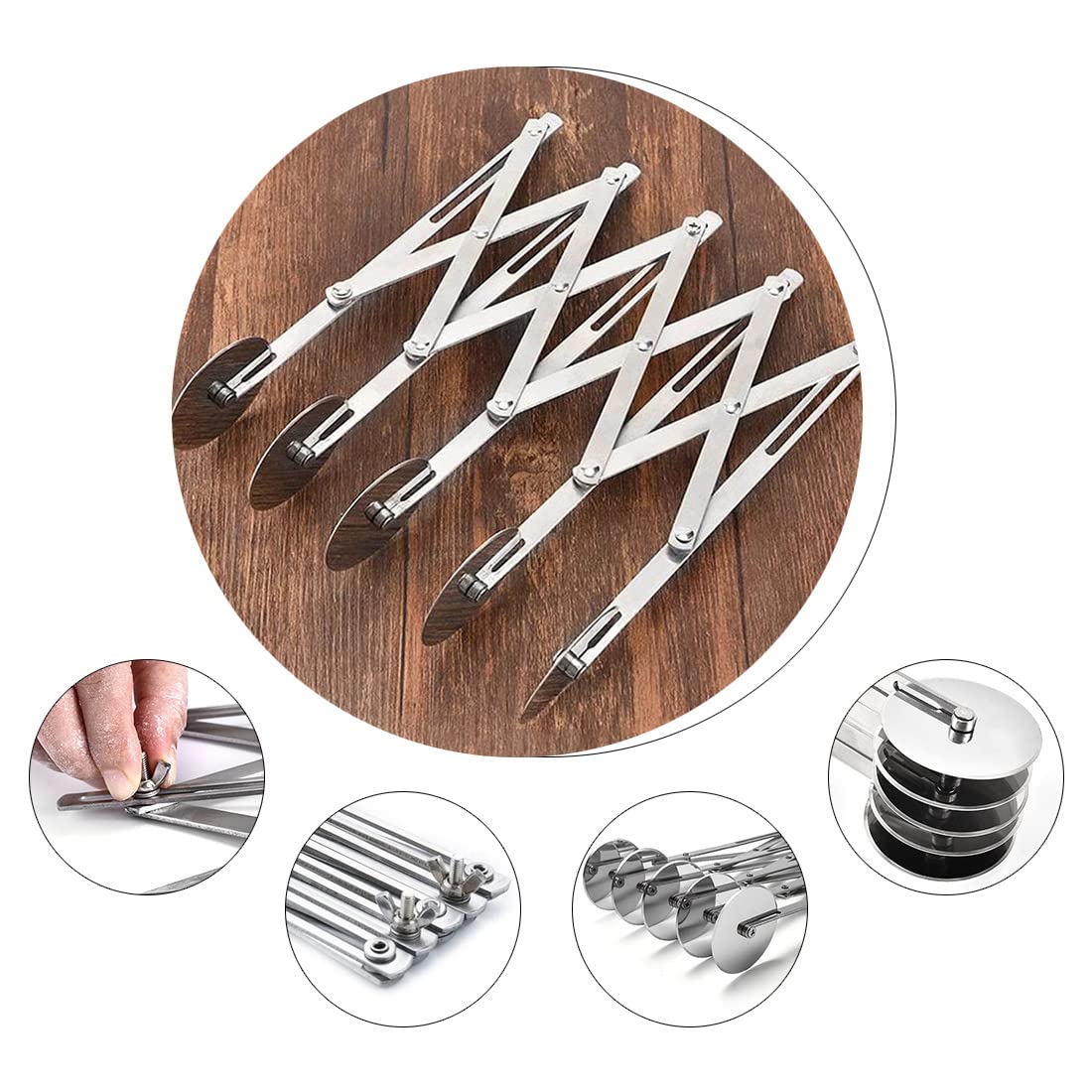 Snapklik.com : Pastry Cutter Stainless Steel Dough Cutter Roller ...
