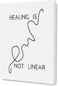 Amazon.com: Framed Canvas Wall Art, Healing is Not Linear, Mental ...