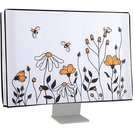 kwmobile Computer Monitor Cover Compatible with 27-28" monitor - Bees ...