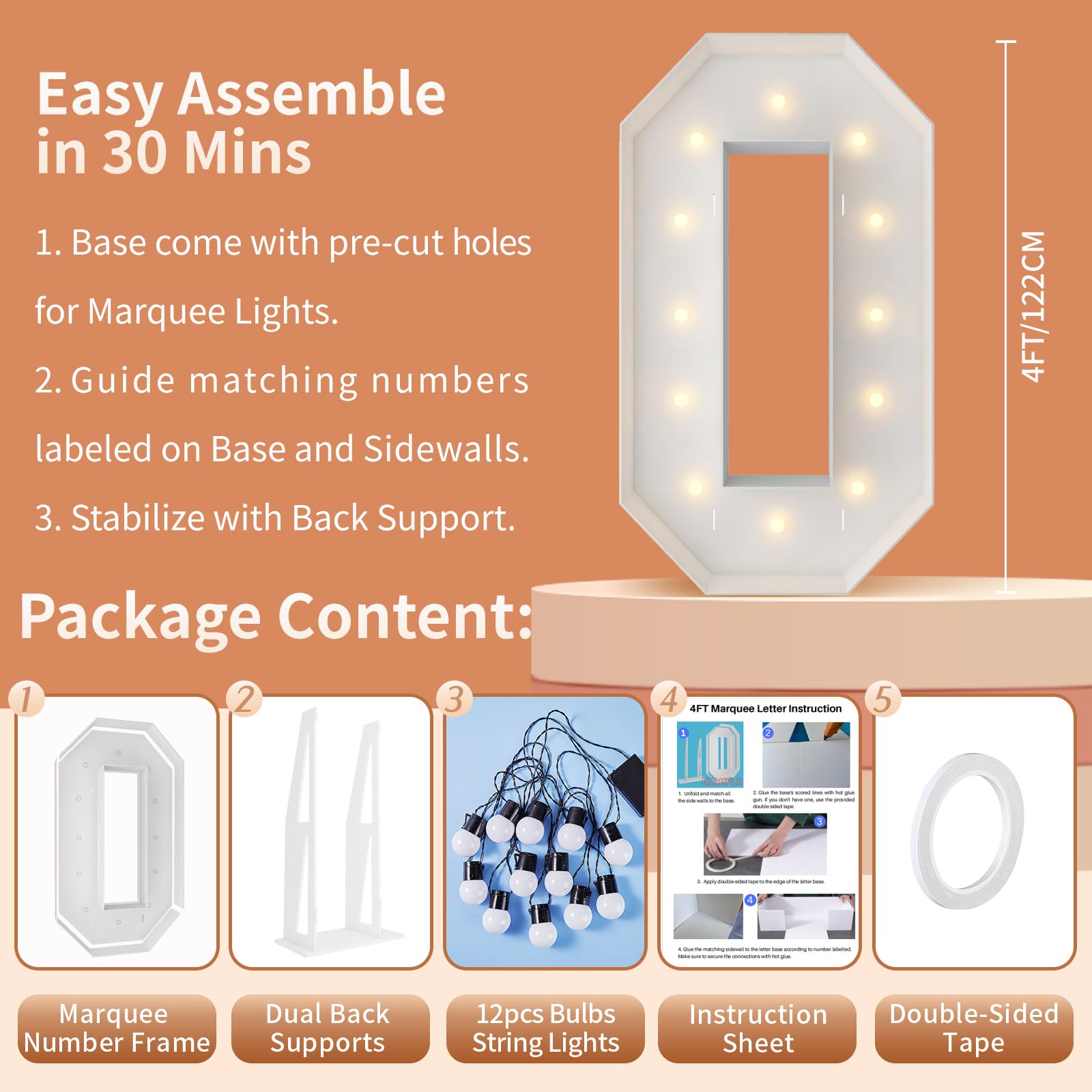 Snapklik.com : 4FT Marquee Light Up Letters, Large Marquee Letters ...