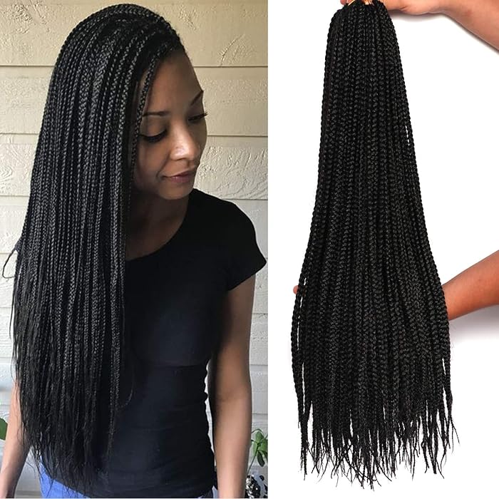 Buy 7 Packs 22 Inch Goddess Box Braids Crochet Hair Prelooped Crochet ...