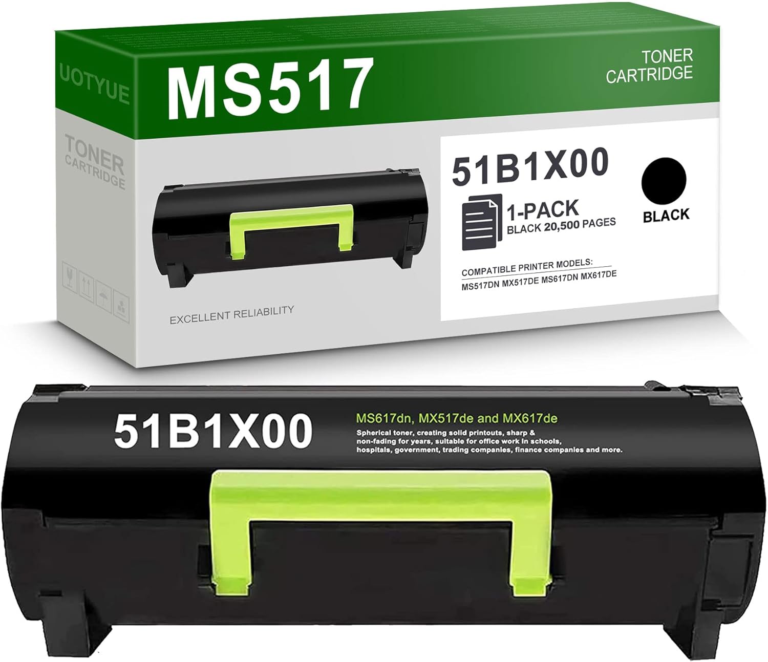 Amazon.com: 51B1X00 Extra High Yield Toner Cartridge(1-Pack) Compatible ...