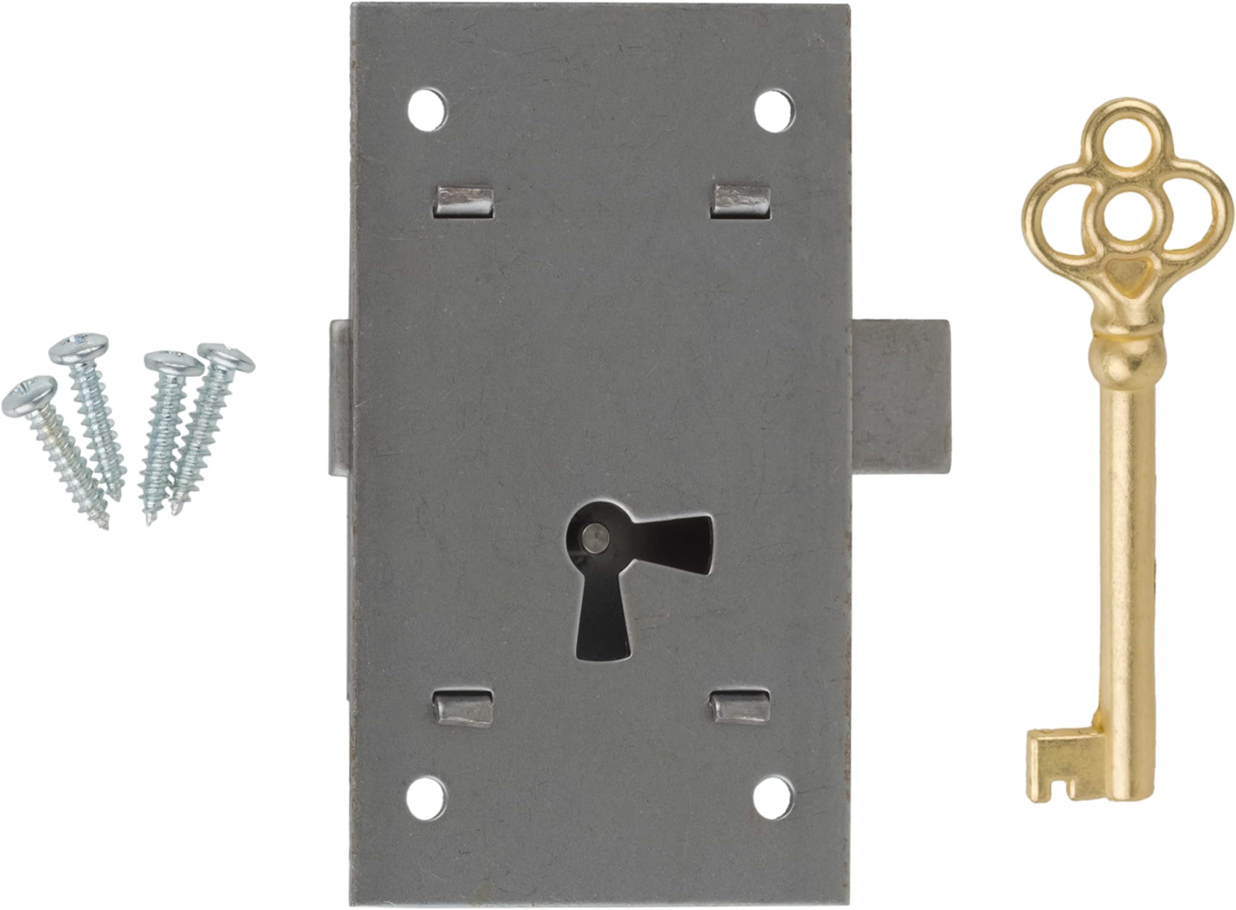 Steel Flush Mount Lock w/Skeleton Key for Grandfather Clock, Cabinet ...